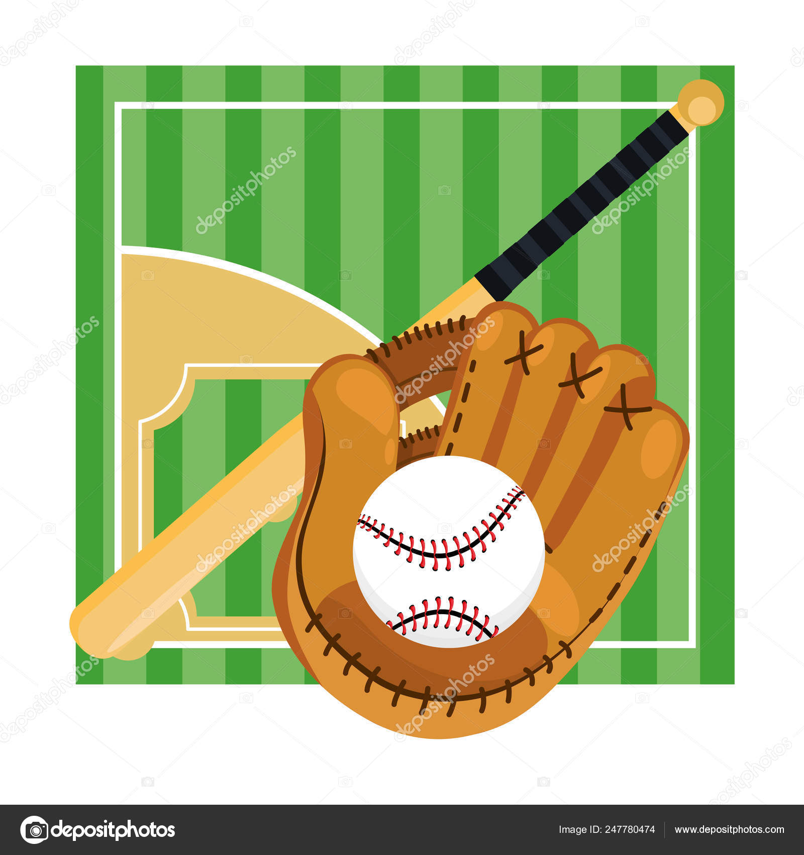 Guante De Softbol De Dibujos Animados Guante De Béisbol Softball