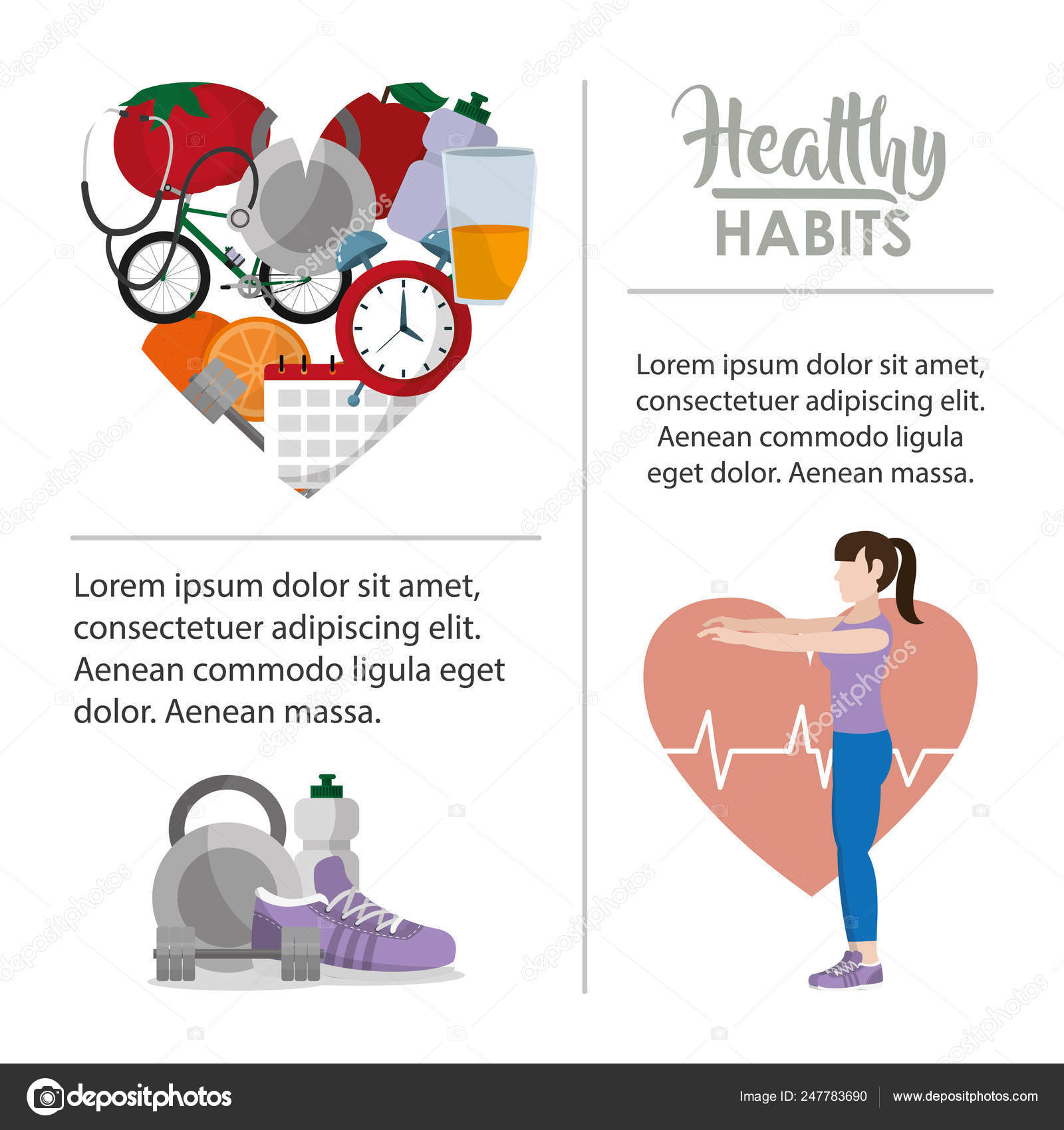 Healthy habits infographic Stock Vector Image by ©stockgiu #247783690