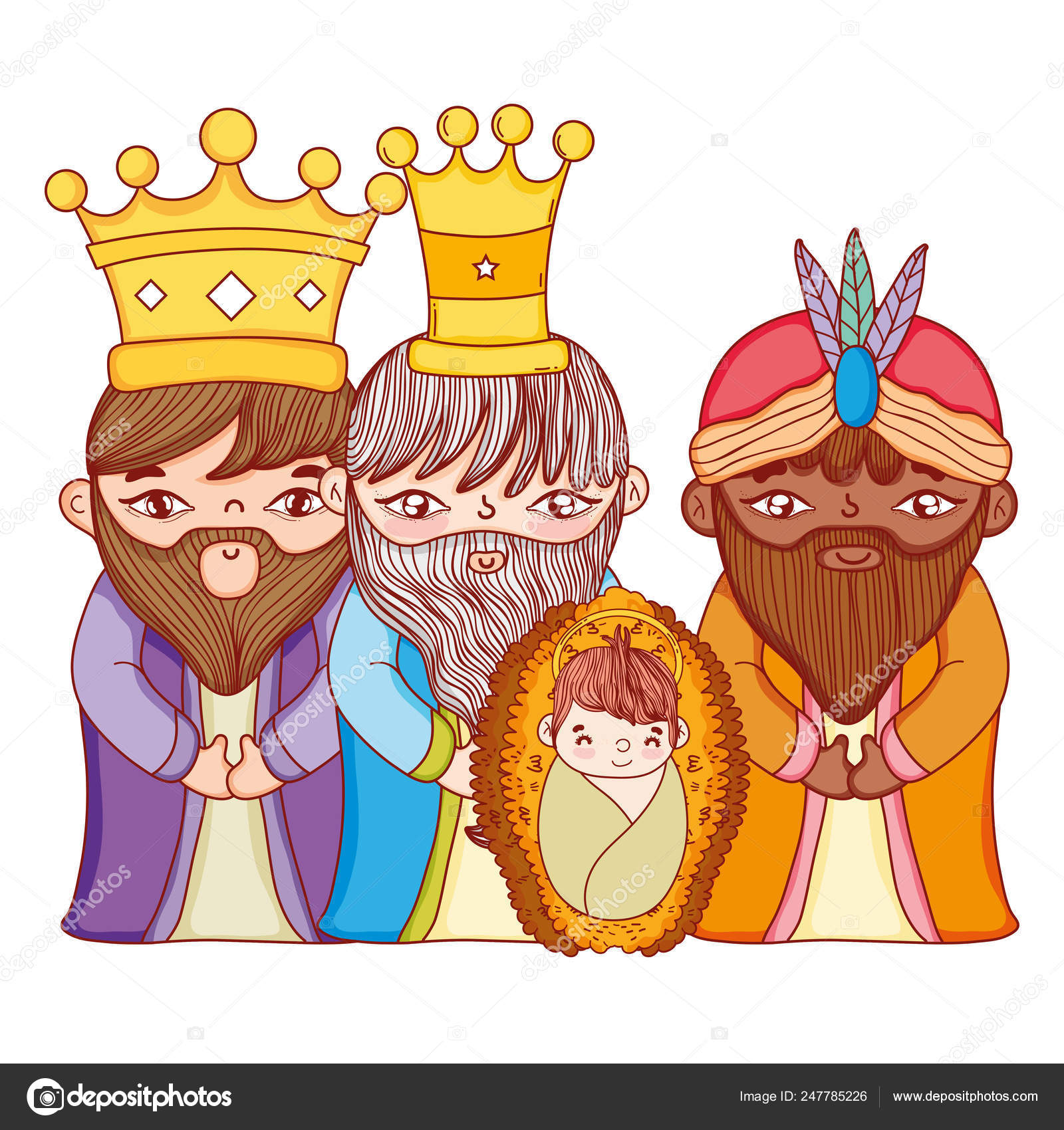 Weihnachtskrippe Cartoon Stock-Vektorgrafik von ©stockgiu 247785226