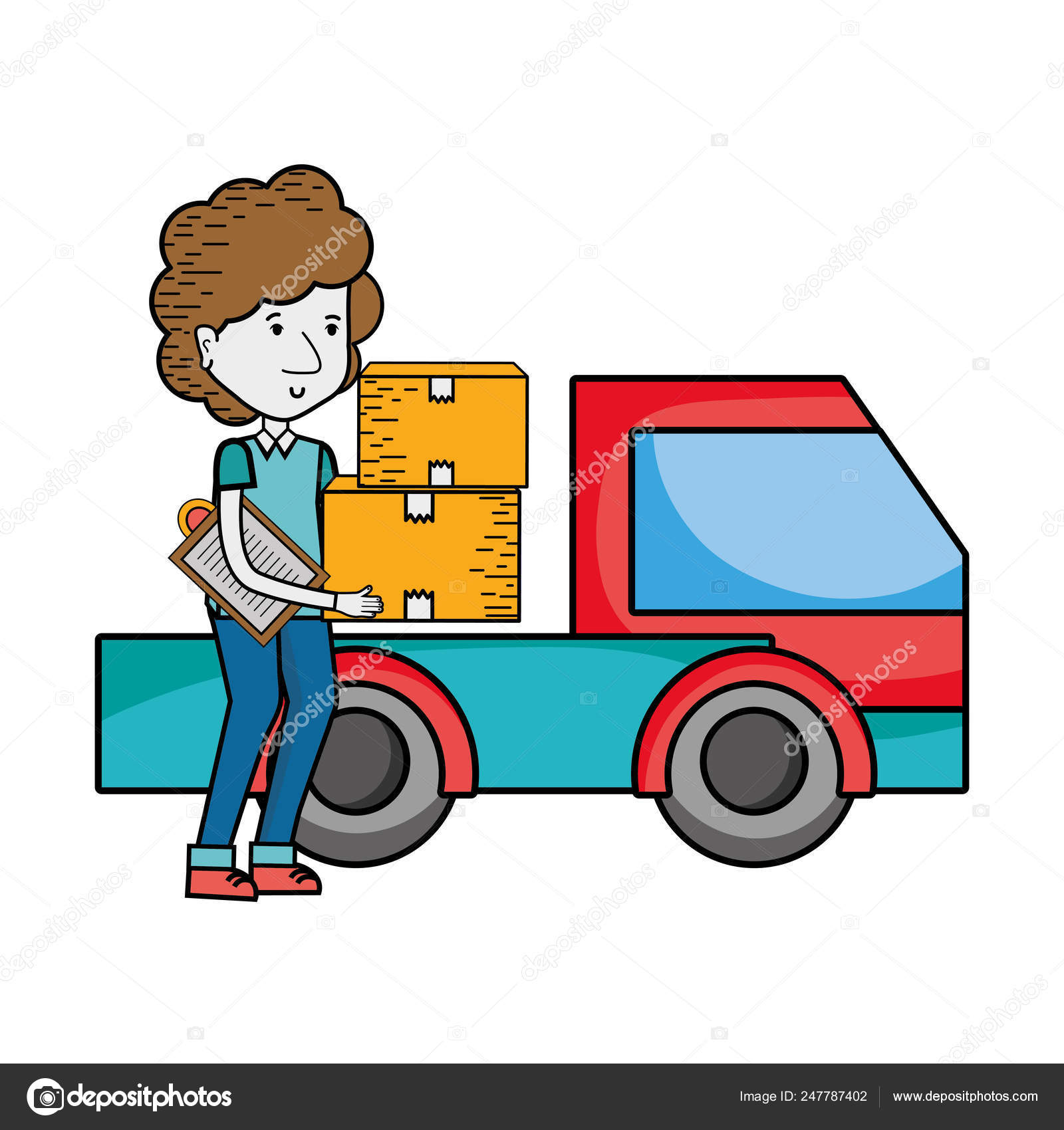 Image vectorielle Service de livraison dessin animé par ©stockgiu ...