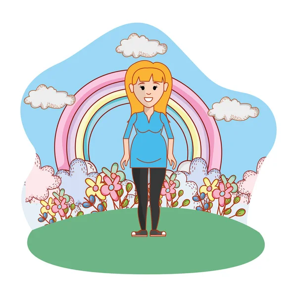 Girl feed chickens — Stock Vector © mezzoart1 #13266651