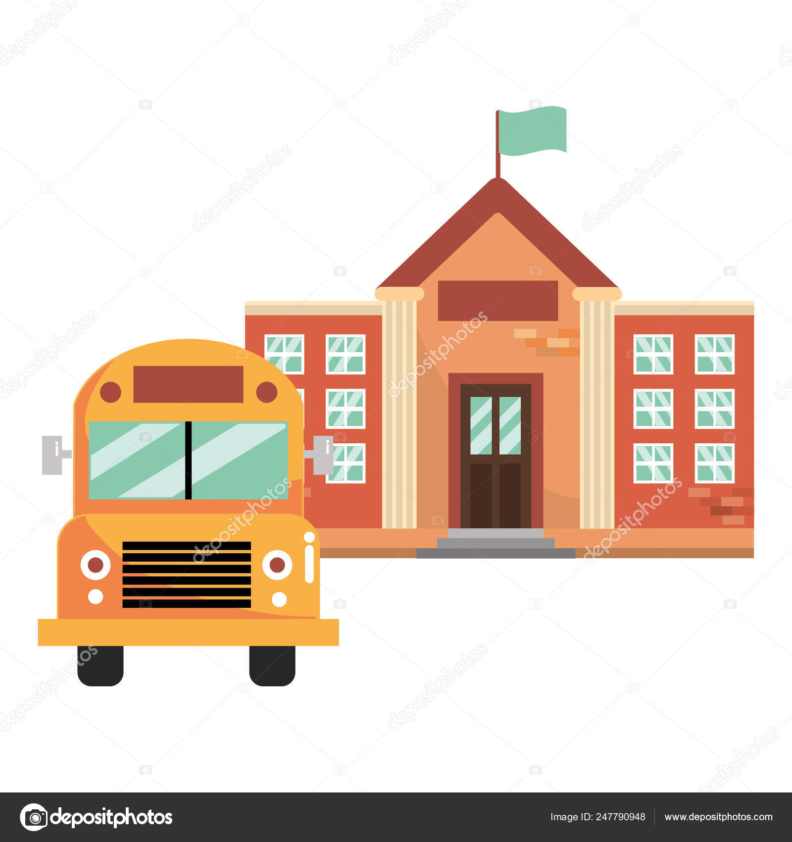 Dibujos animados de la escuela primaria Vector de stock #247790948 de ...