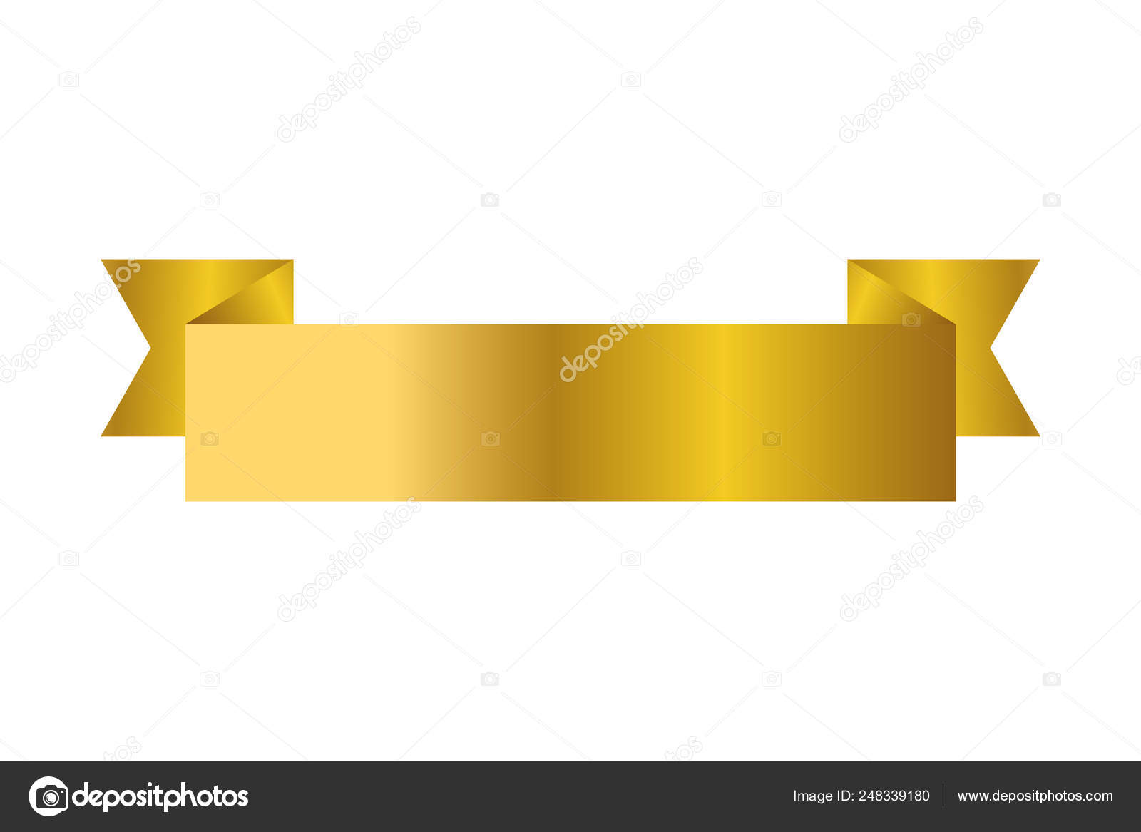 Blank Gold Ribbon Banner