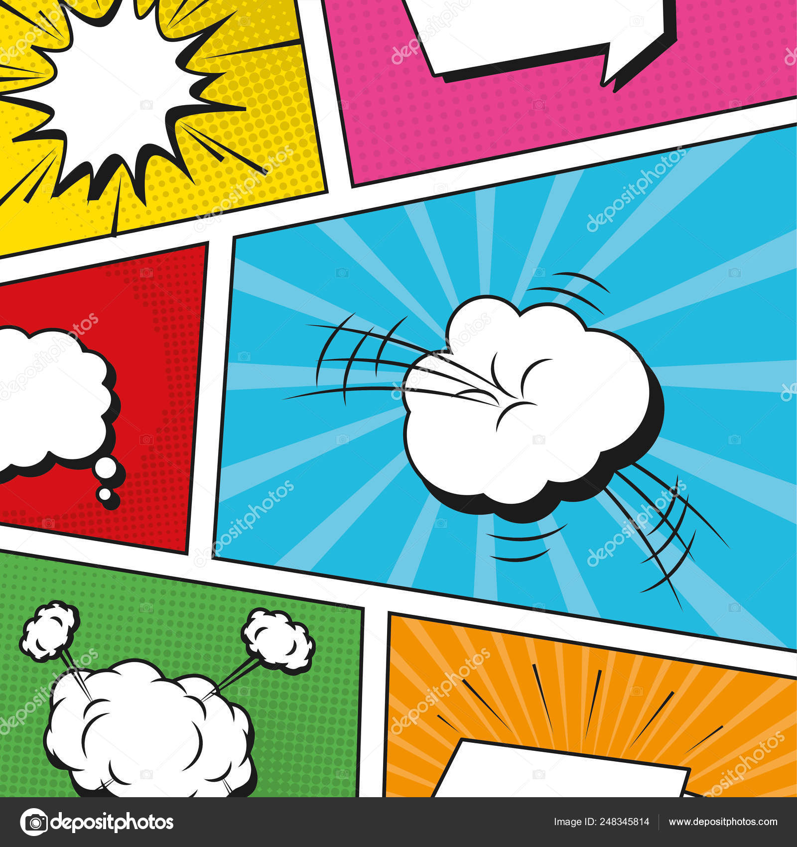 Pop art bubbles in frames Stock Vector Image by ©stockgiu #248345814