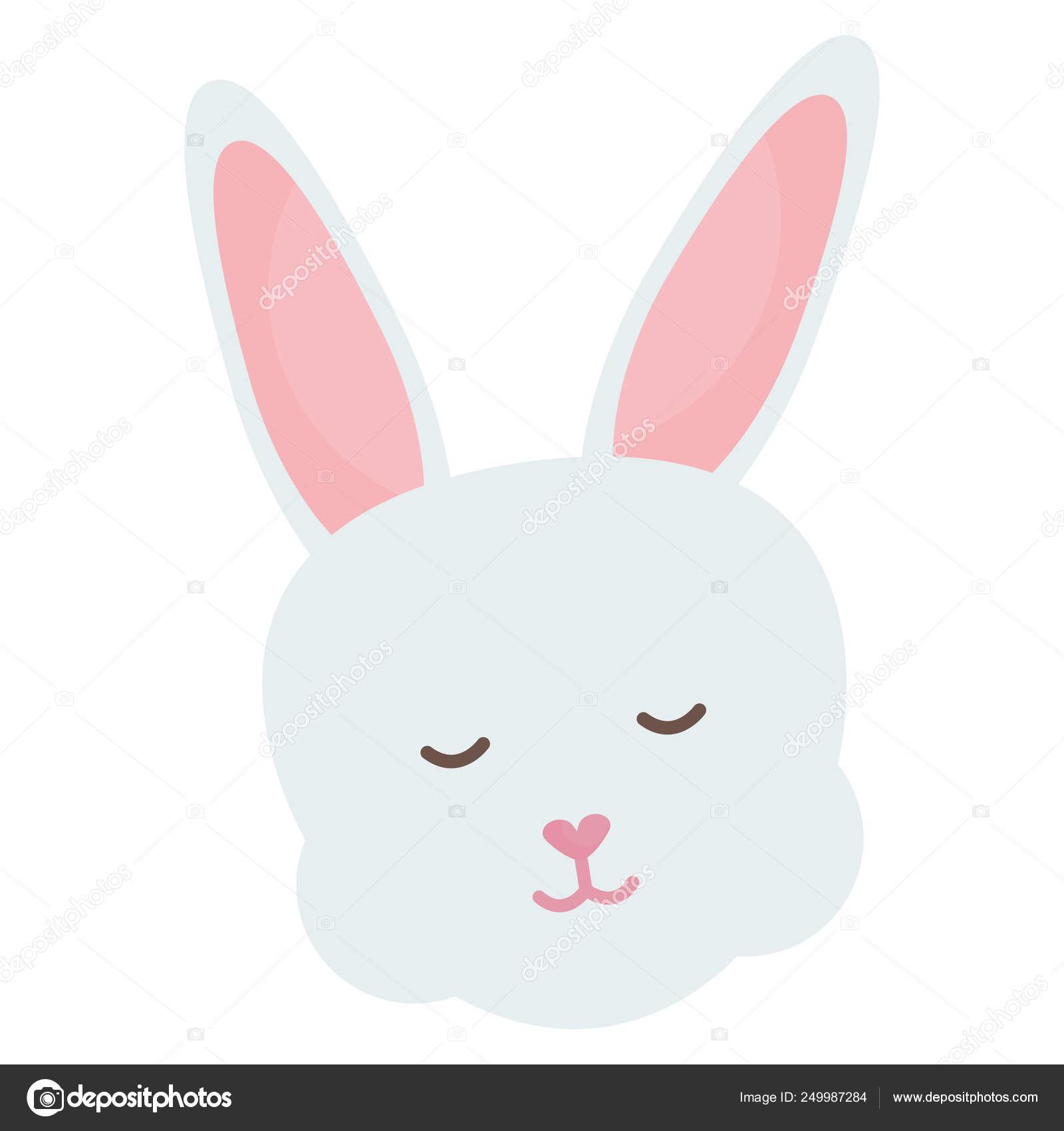 Cute rabbit head character Stock Vector by ©stockgiu 249987284