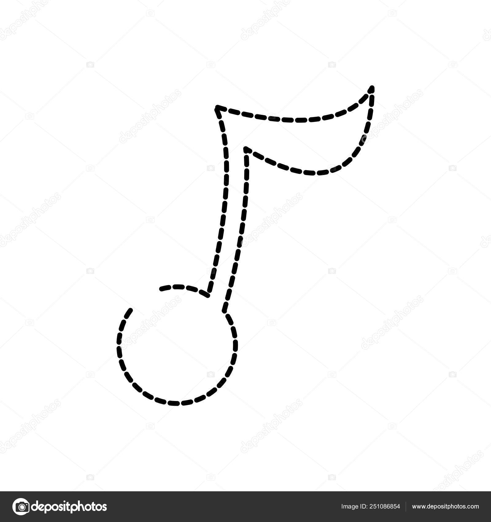 Dotted Shape Music Note Sign Sound Rhythm Vector Illustration Stock ...