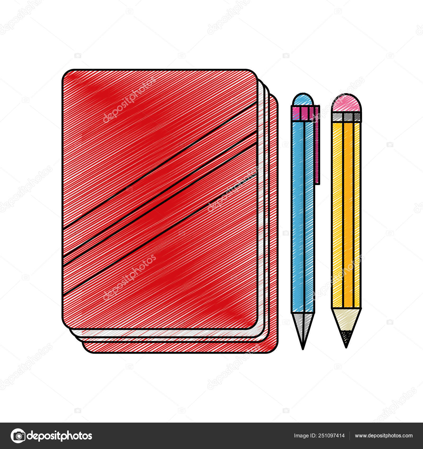 Book pencil and pen design Stock Vector by ©stockgiu 251097414