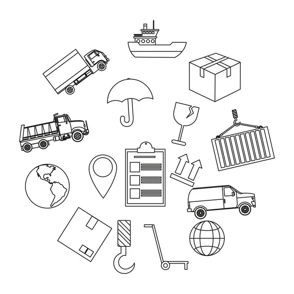 Logistics icons — Stock Vector © colorlife #35415345