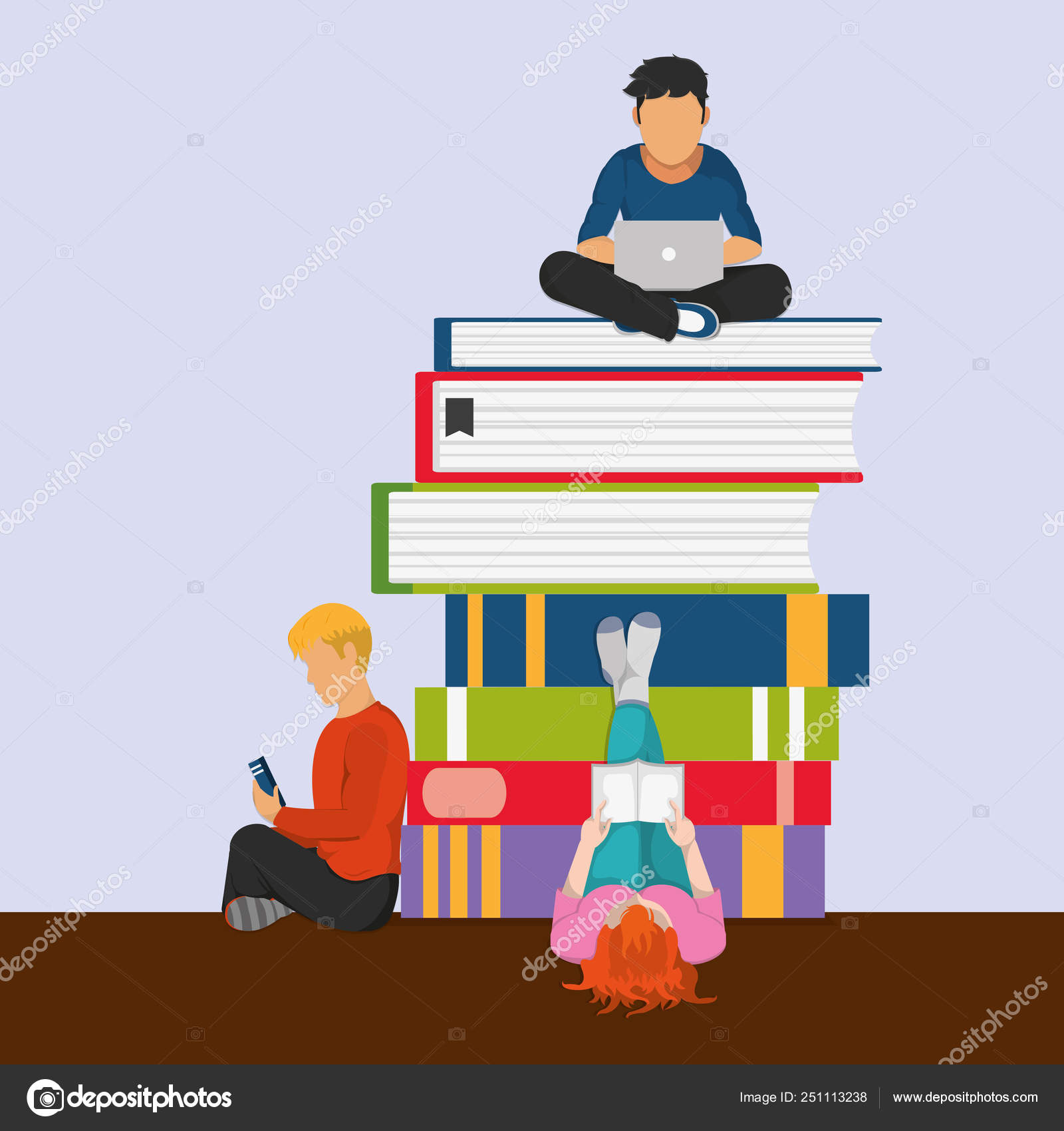 People reading design Stock Vector Image by ©stockgiu #251113238