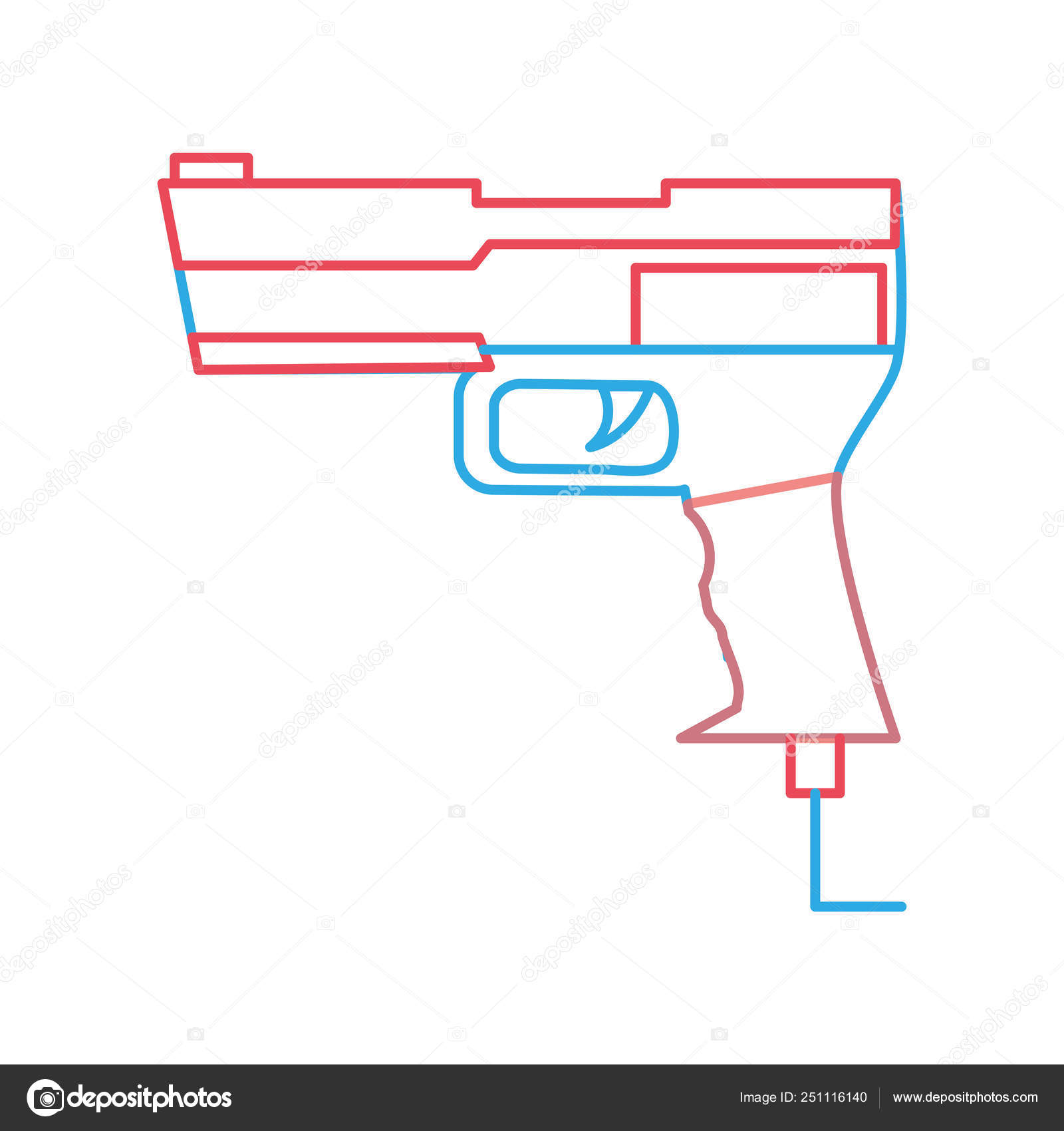 Isolated gun design Stock Vector Image by ©stockgiu #251116140