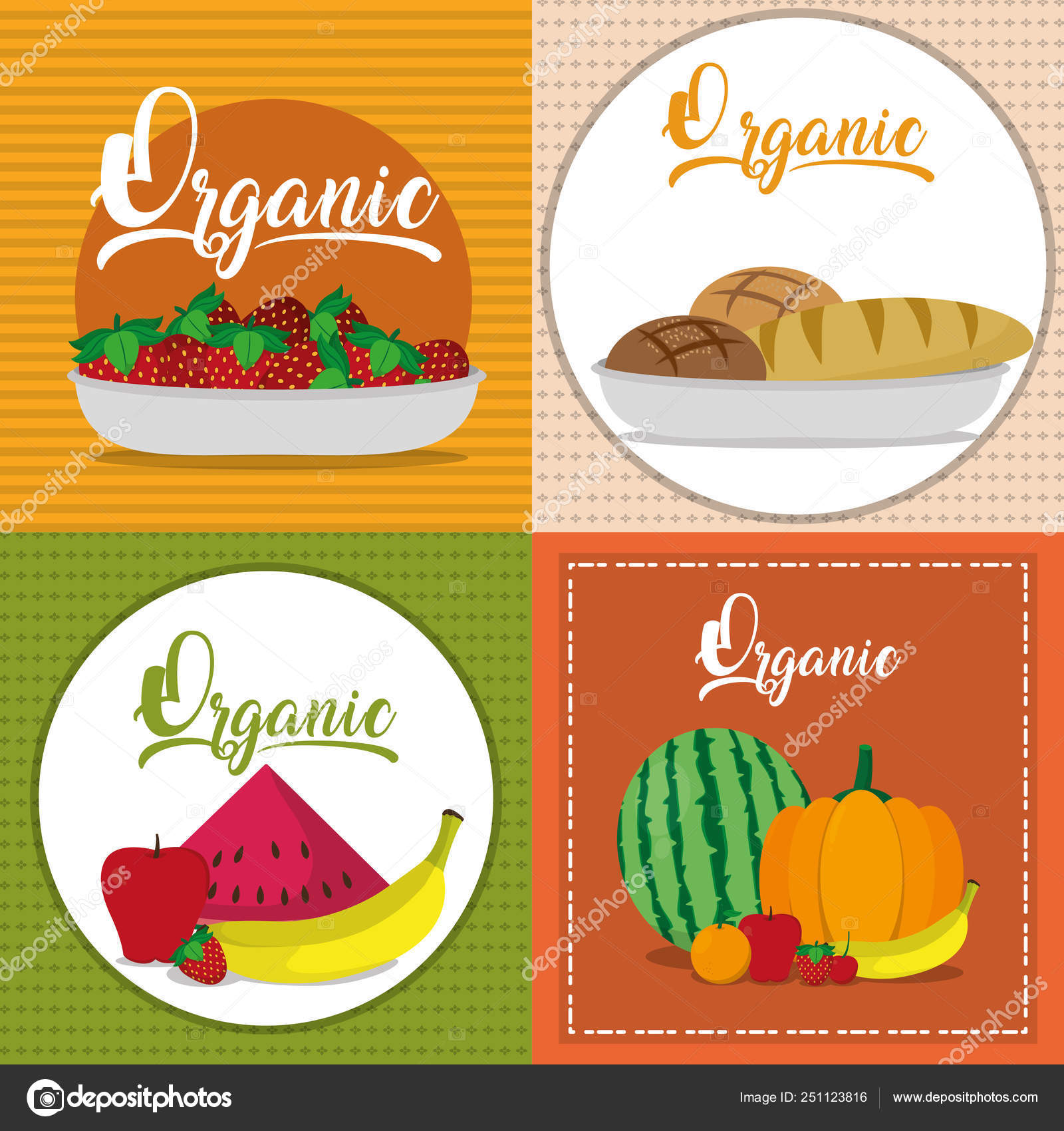 Organic food design Stock Illustration by ©stockgiu #251123816