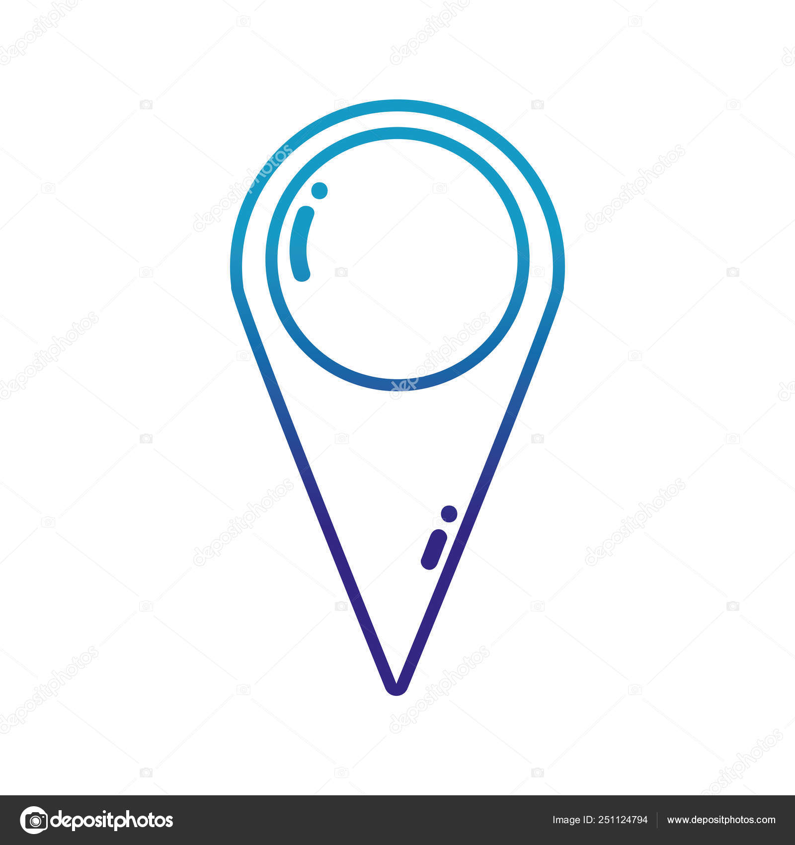 Degraded line destination location symbol to explore map Stock Vector ...