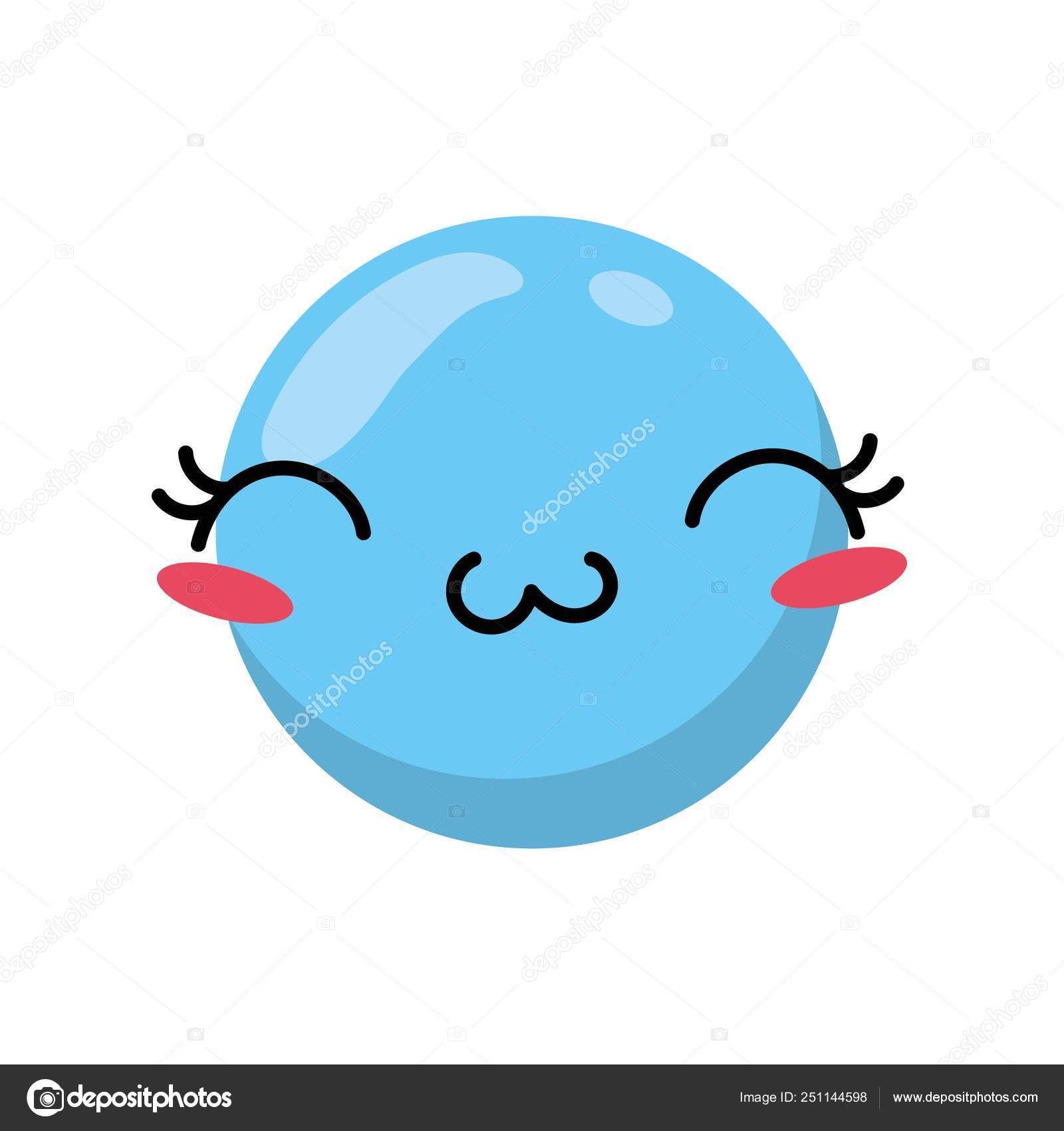 Karikatur Wajah Kartun Biru Dan Tema Karakter Ilustrasi Vektor ...