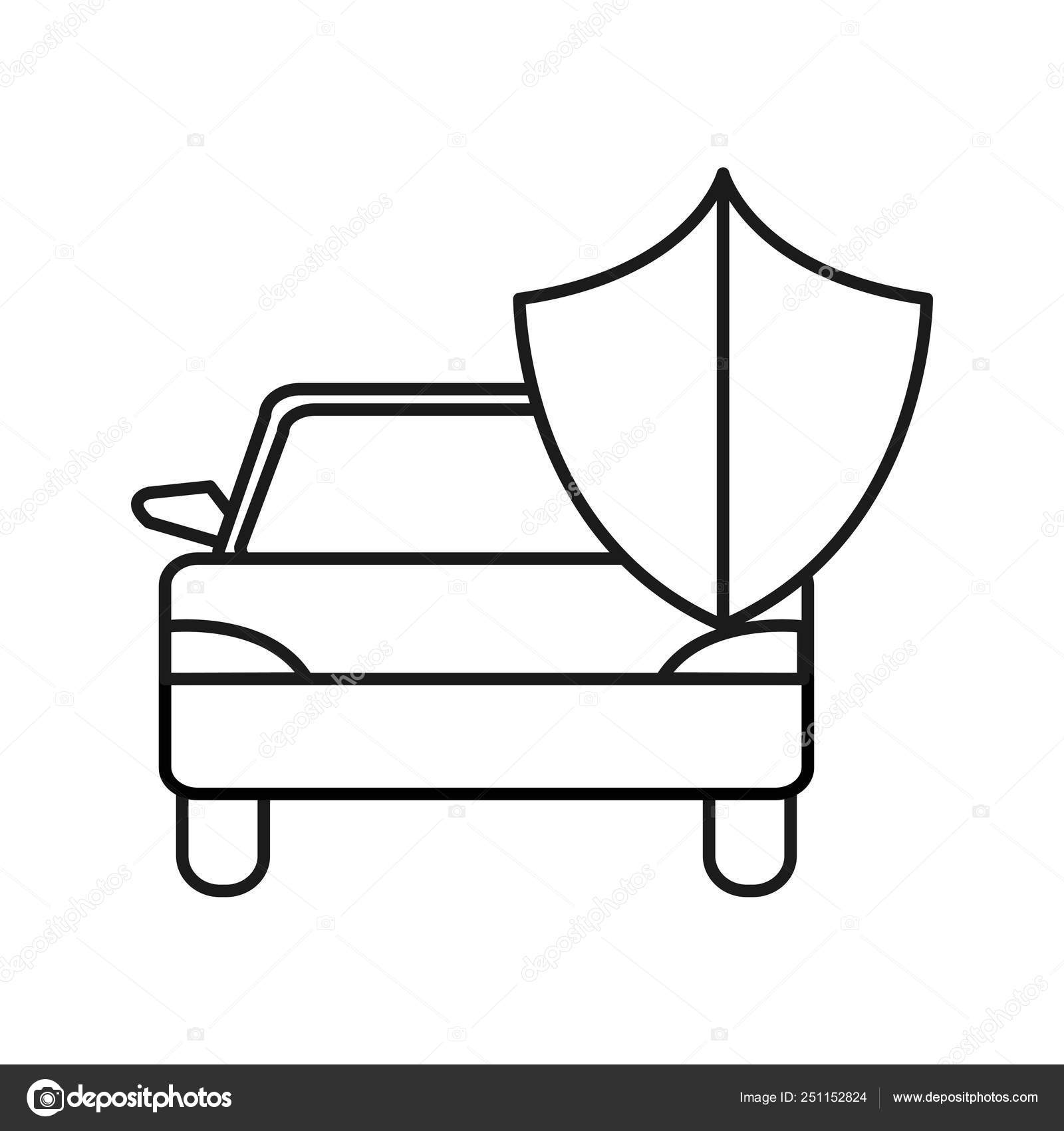 Line car transport with shield security design Stock Vector Image by ...