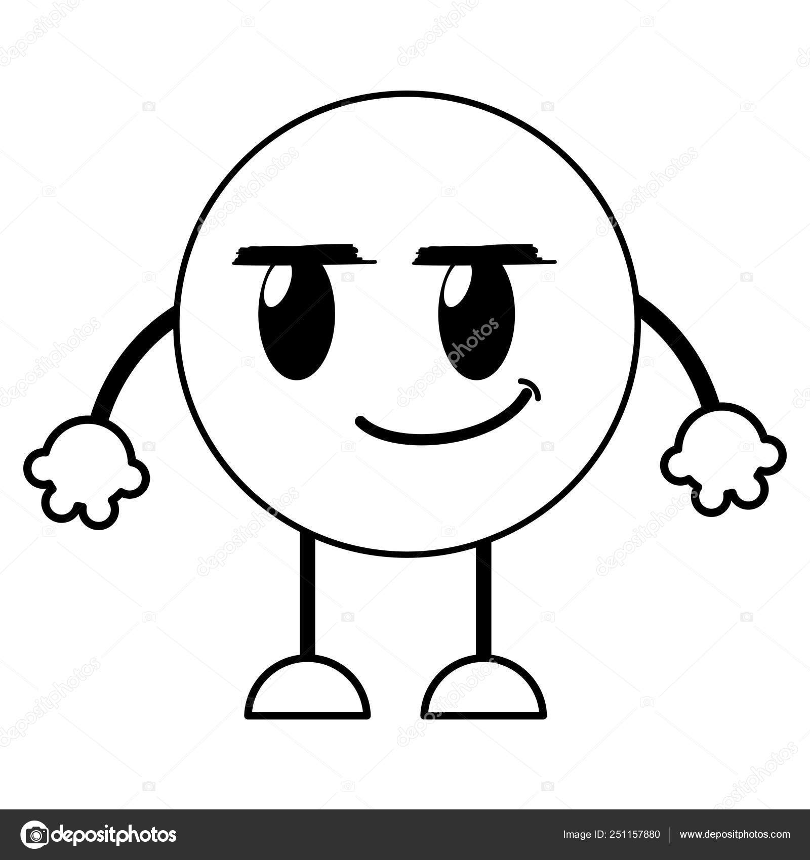 Line rogue emoji expression with arms and legs Stock Vector Image by ...