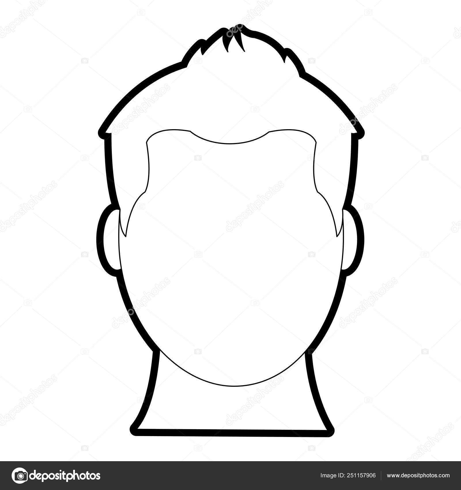 Outline avatar man with faceless and hairstyle design Stock Vector by ...