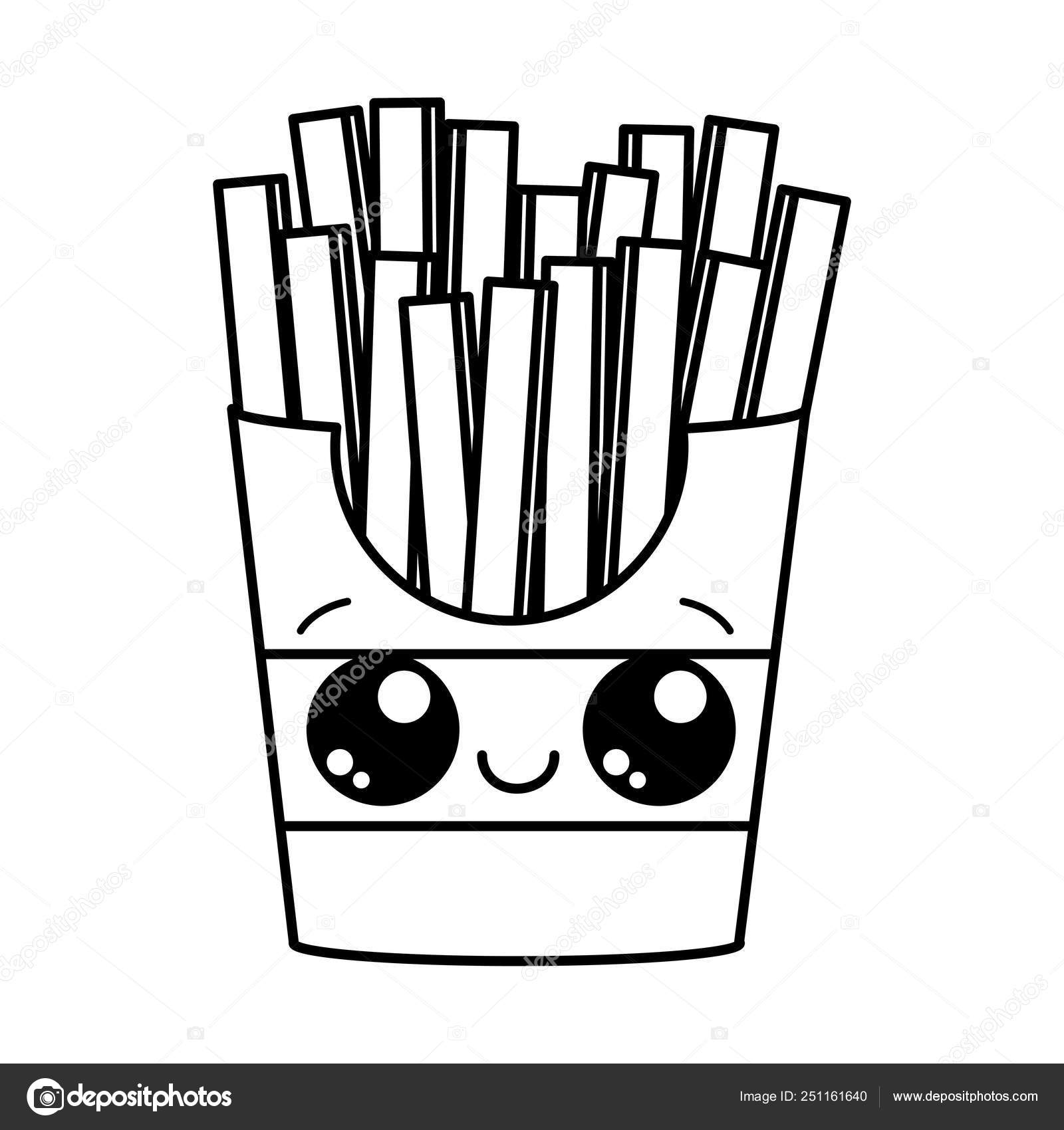 French Fries Fast Food Urban Tasty Menu Theme Isolated Design Stock ...