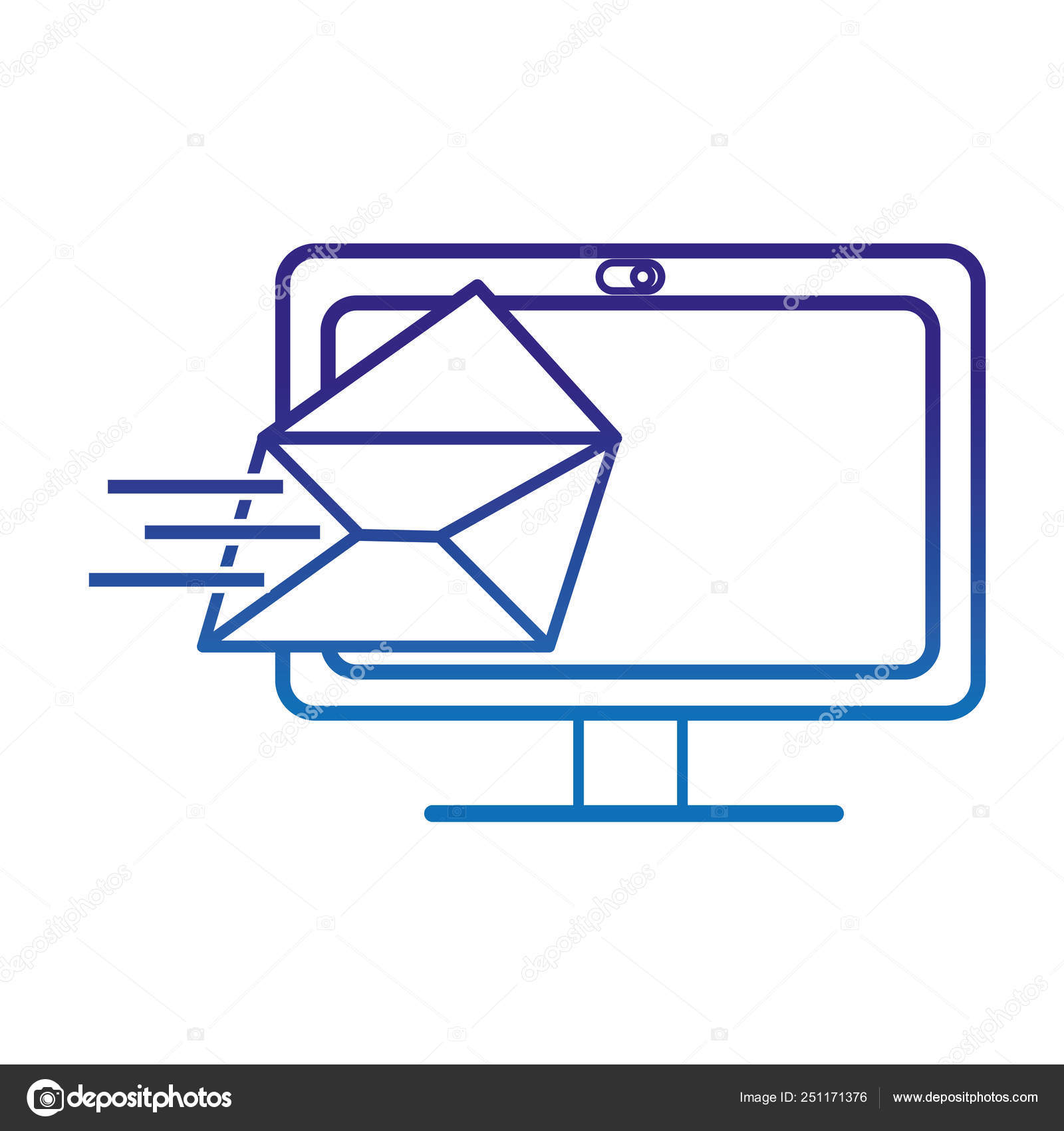 Degraded line computer technology with e-mail letter message Stock ...