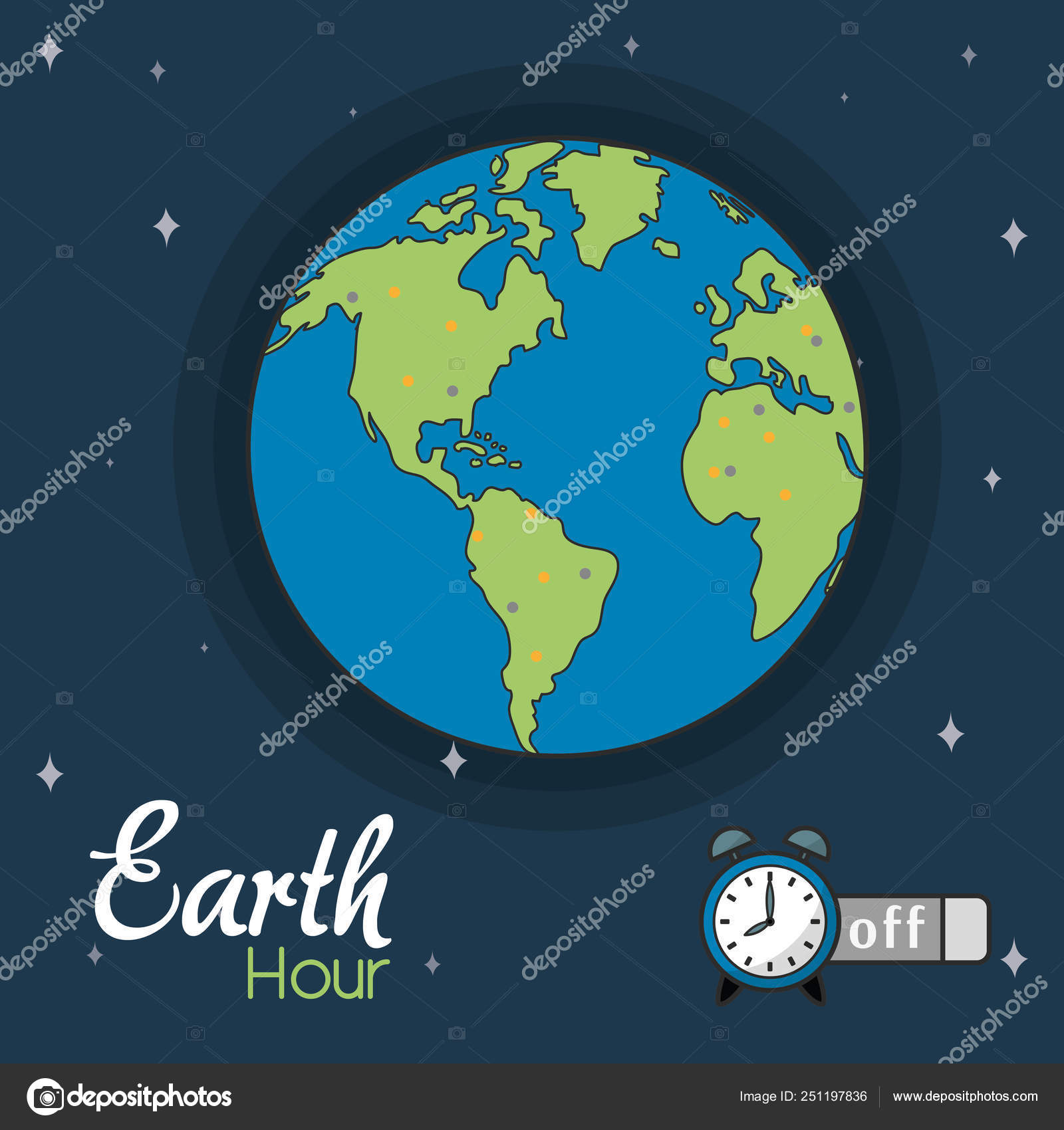 Earth Hour design Stock Illustration by ©stockgiu #251197836