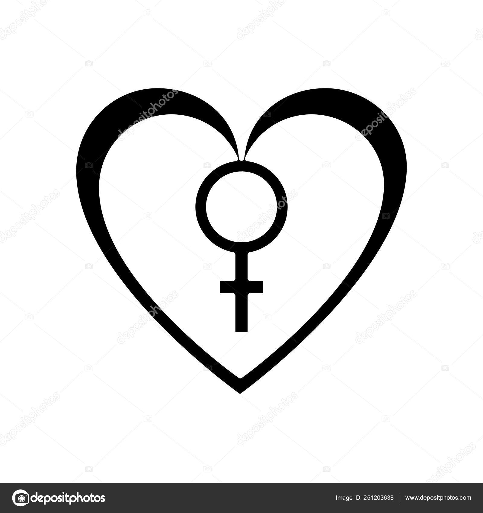 Silhouette Women Sex Sign Inside Heart Design Stock Vector Image By ©stockgiu 251203638