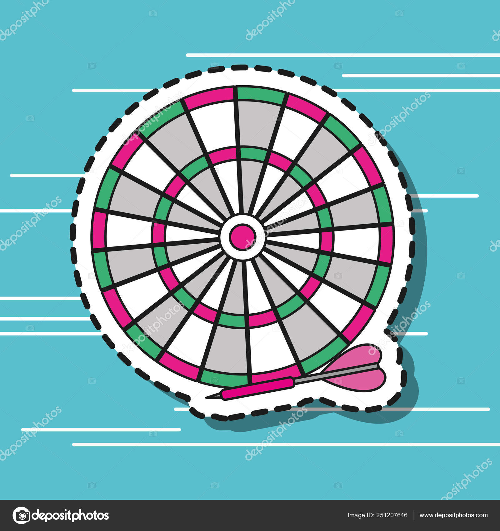 Target with dart element patch sticker — Stock Vector © stockgiu #251207646