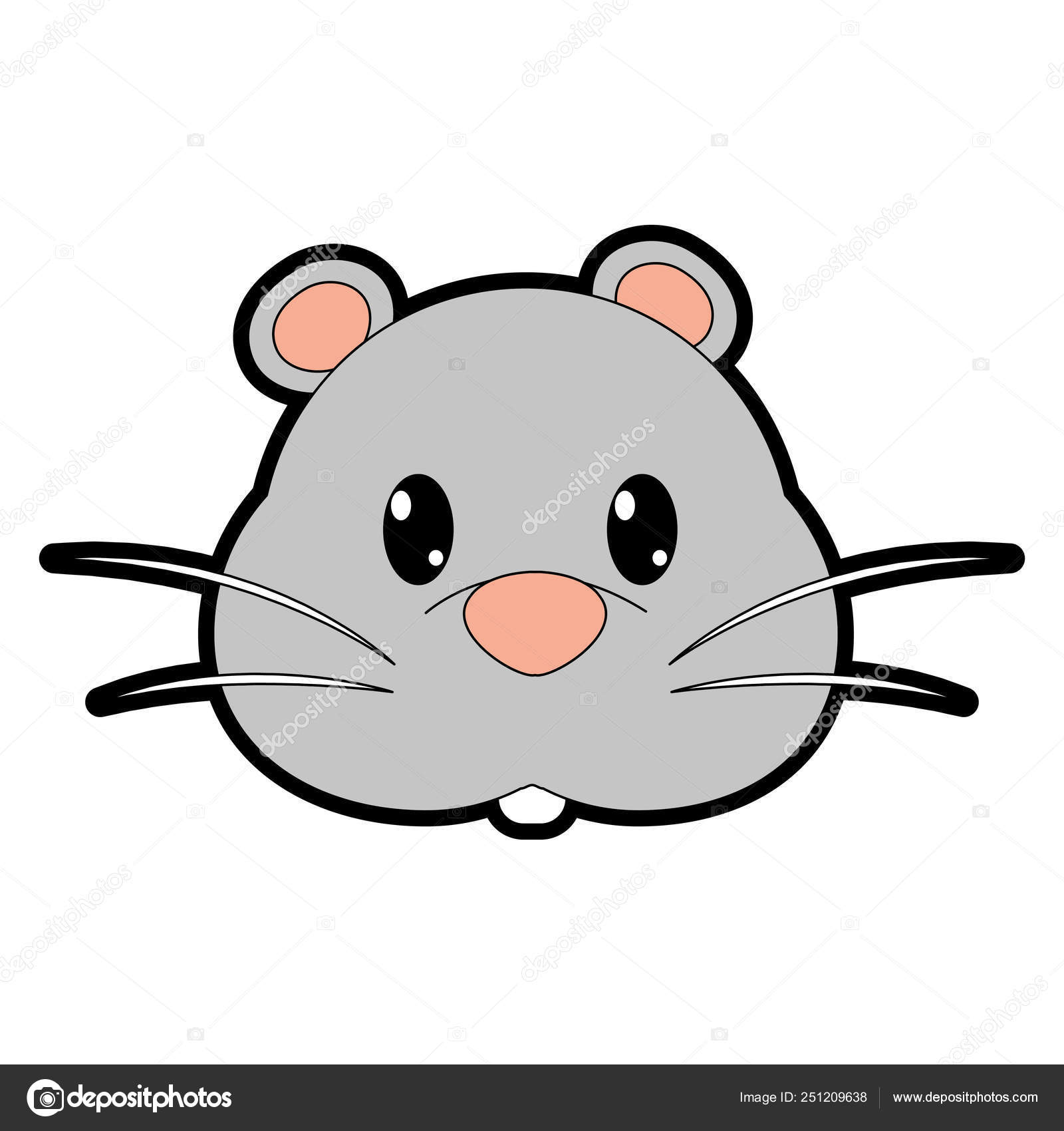 Full color mouse head cute animal character Stock Vector by ©stockgiu ...