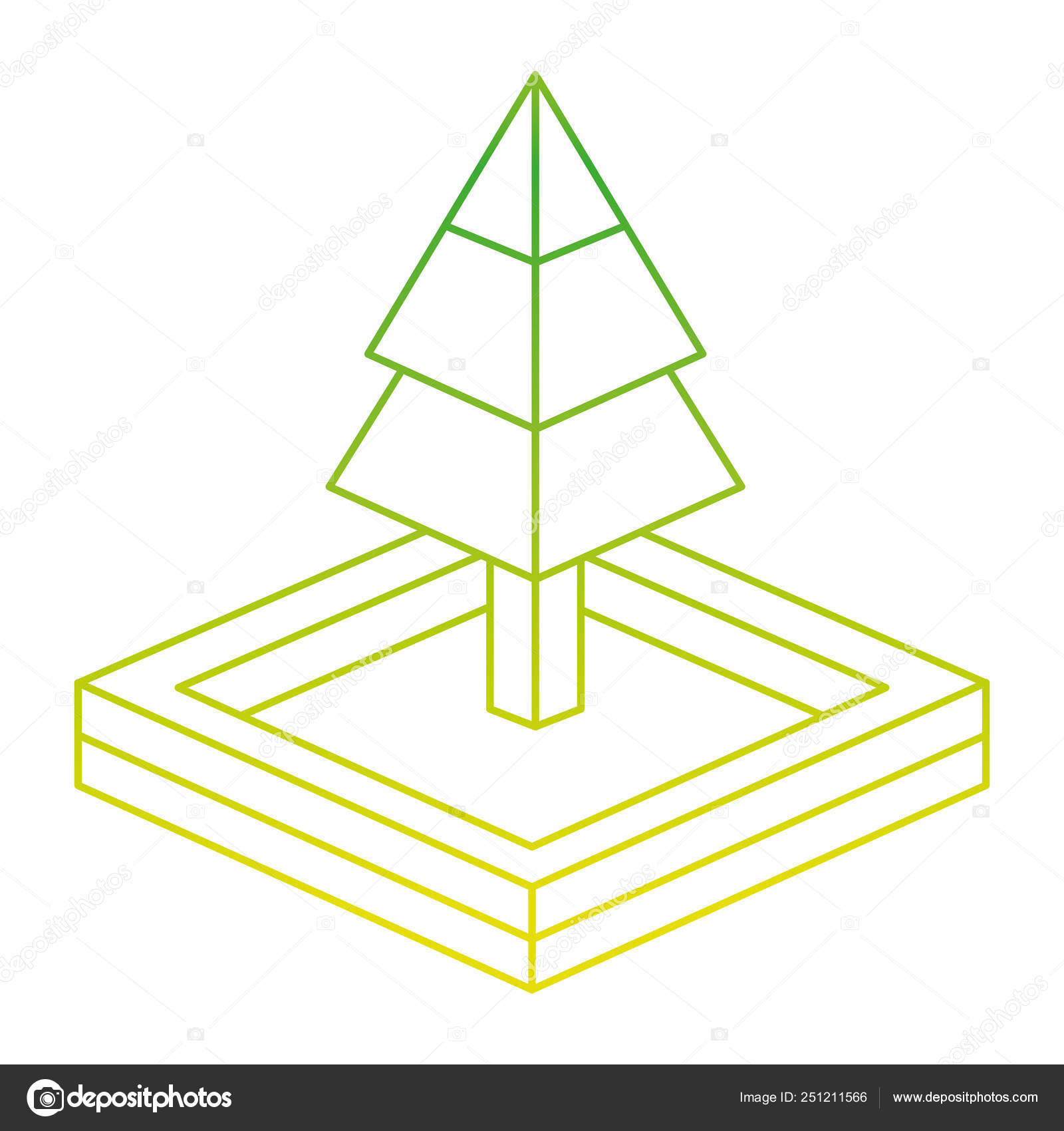 Isometric pine tree design Stock Vector Image by ©stockgiu #251211566