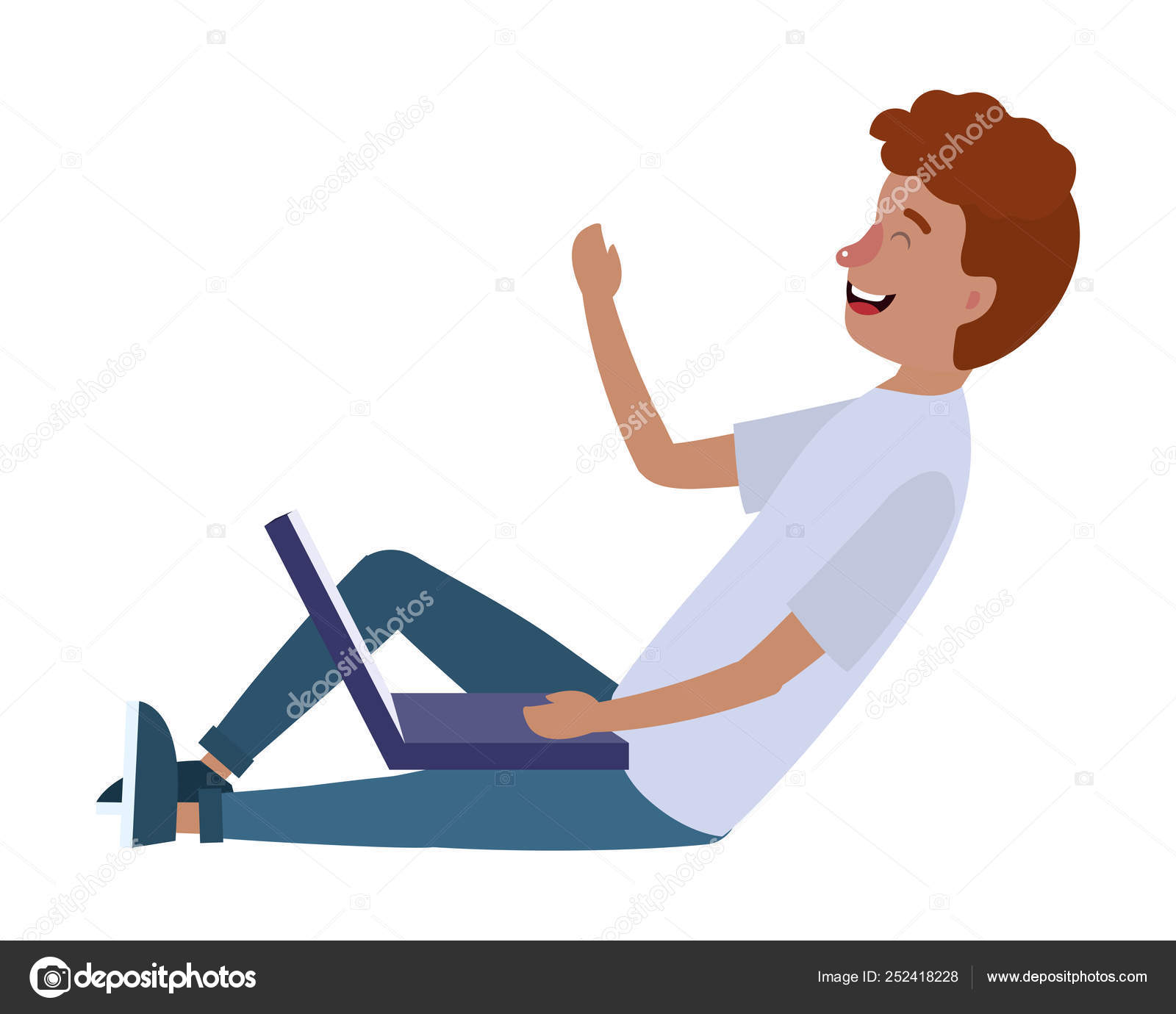 Young Man Lying Cartoon Vector Illustration Graphic Design Stock Illustration by ©stockgiu ...