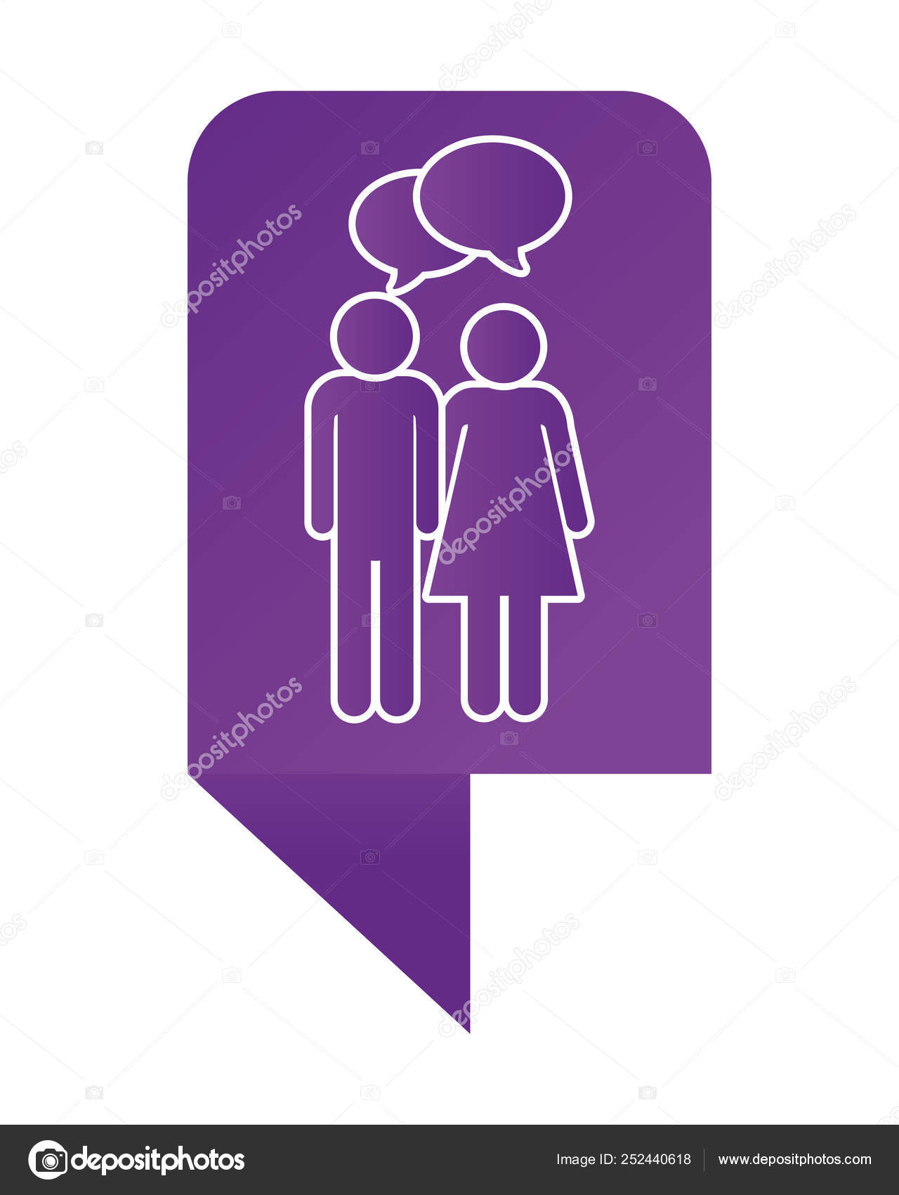 Pictograma Pareja Con Diseño Infográfico Burbujas Voz Ilustración ...