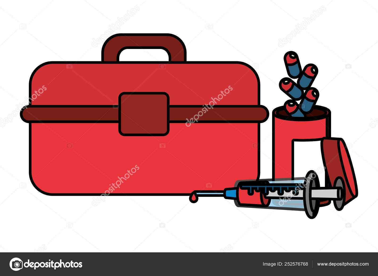 Medical Healthcare Elements Cartoon Vector Illustration Graphic Design ...
