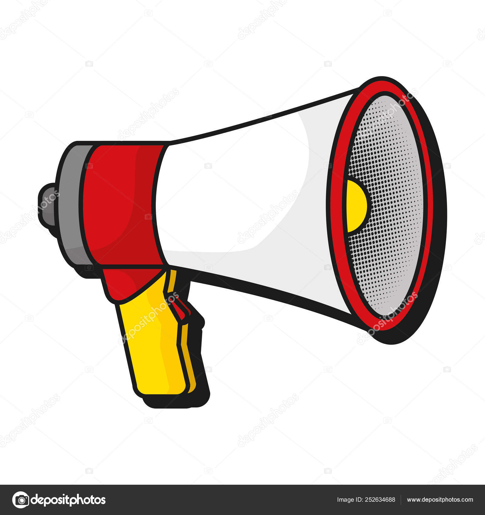 Megáfono Altavoz Dibujos Animados Vector Ilustración Diseño Gráfico ...