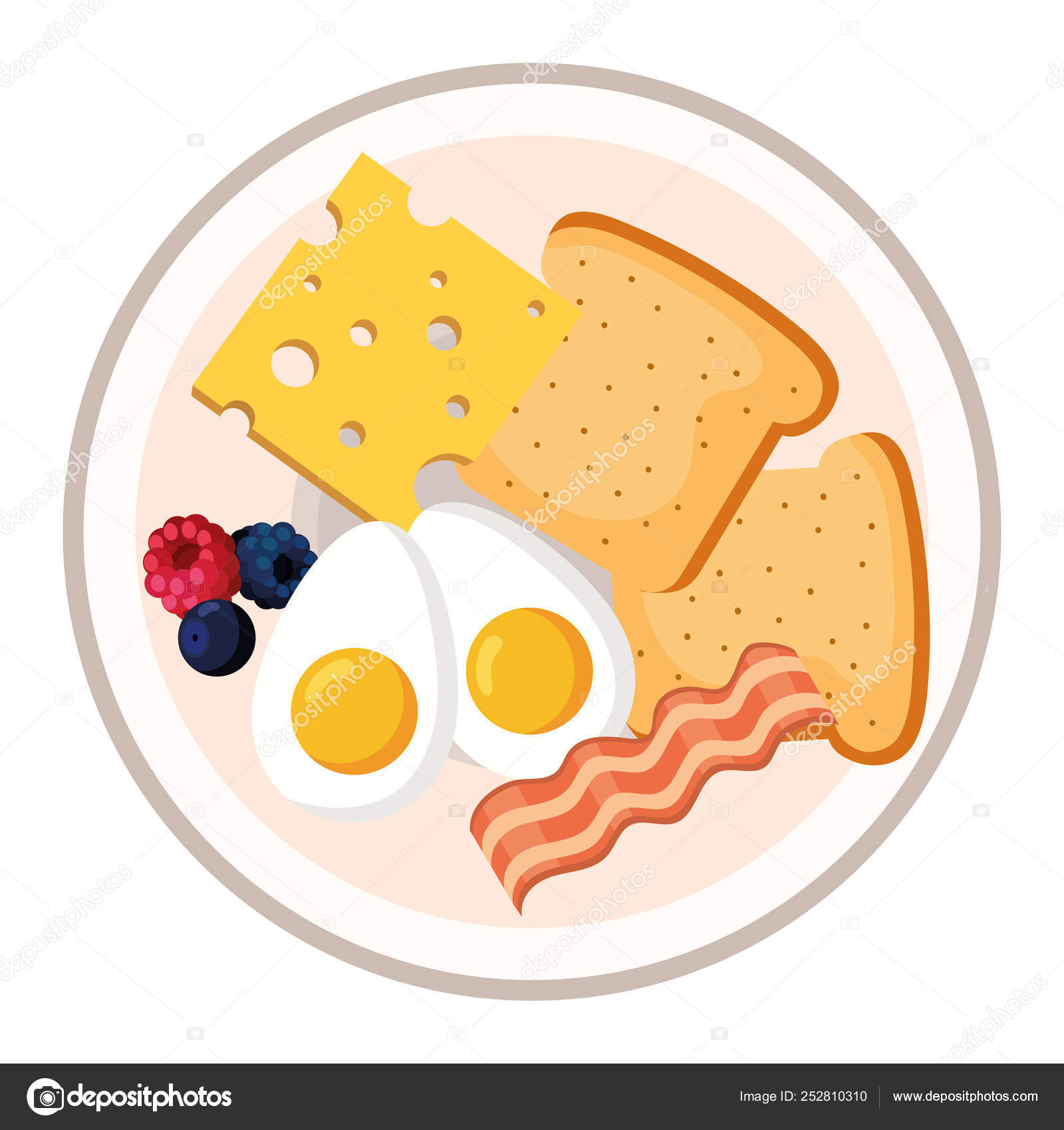 Breakfast Plate Cartoon