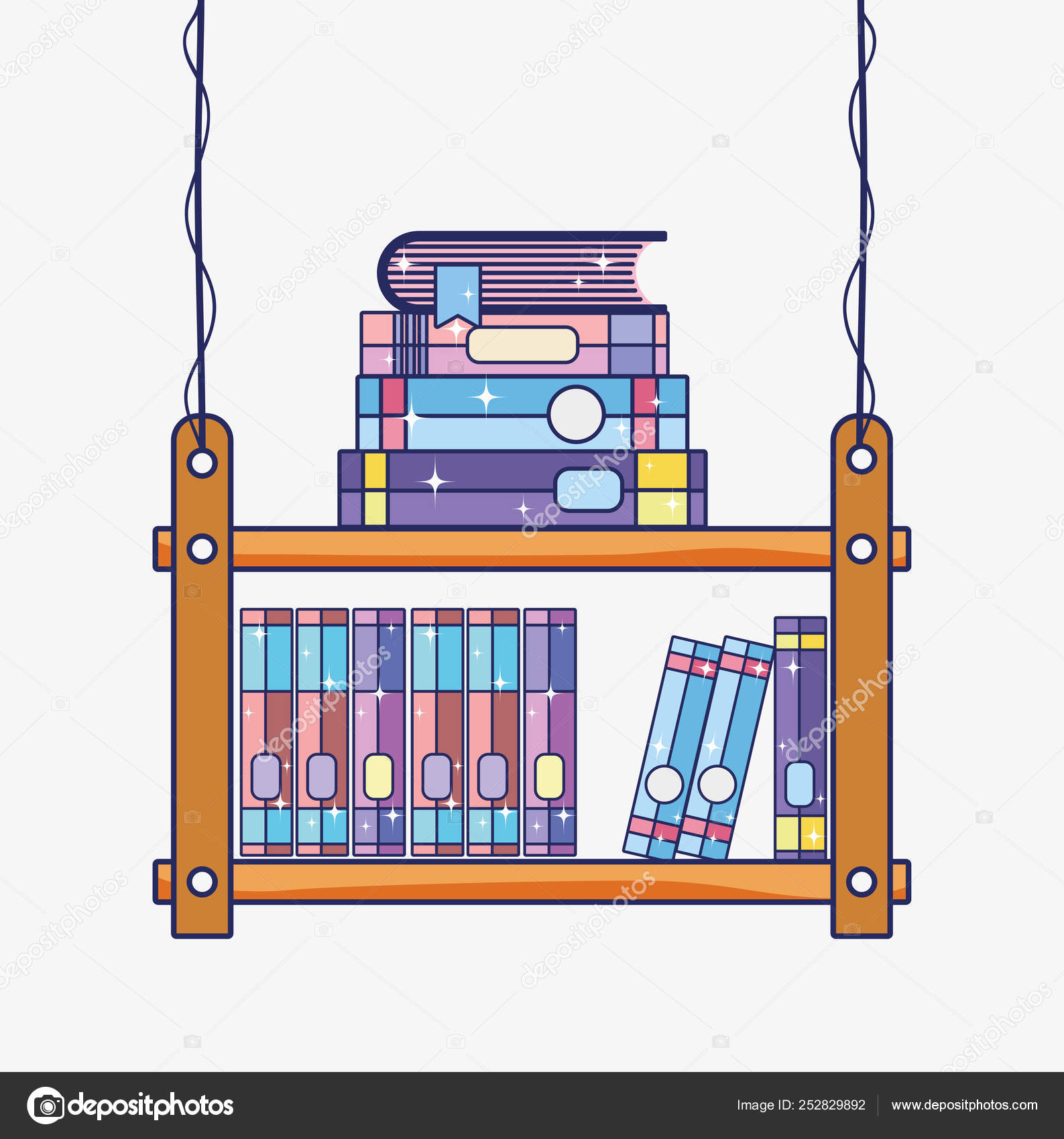 Biblioteca Madera Dibujos Animados Sobre Fondo Blanco Vector ...