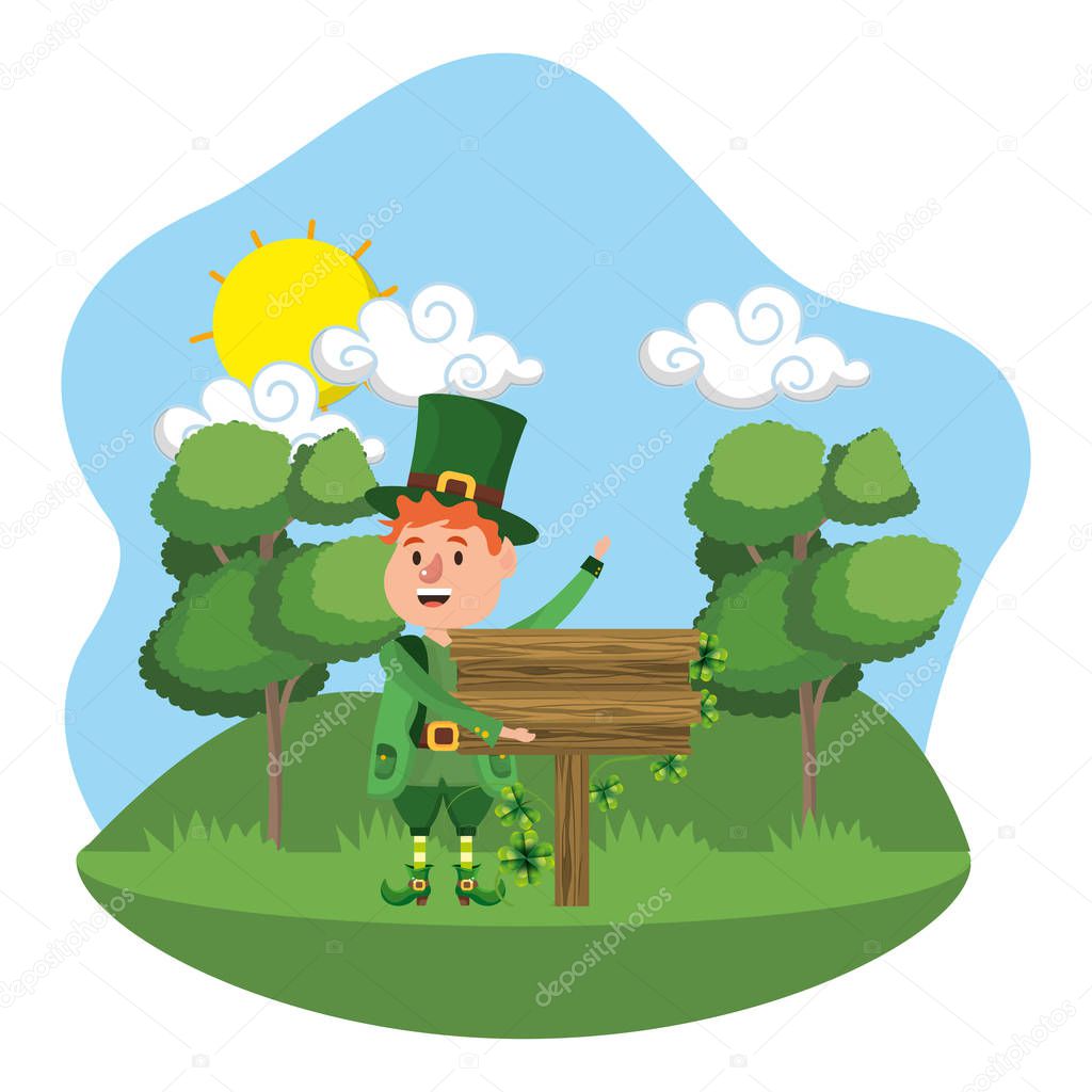 San Patricio día duende en el parque natural de dibujos animados vector ... San Patricio día duende en el parque natural de dibujos animados vector ...