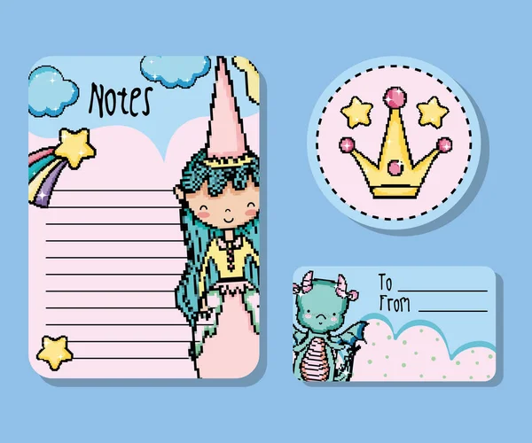 Pixart Paper Notes Mockup Vector Illustration Graphic Design Стоковый ...