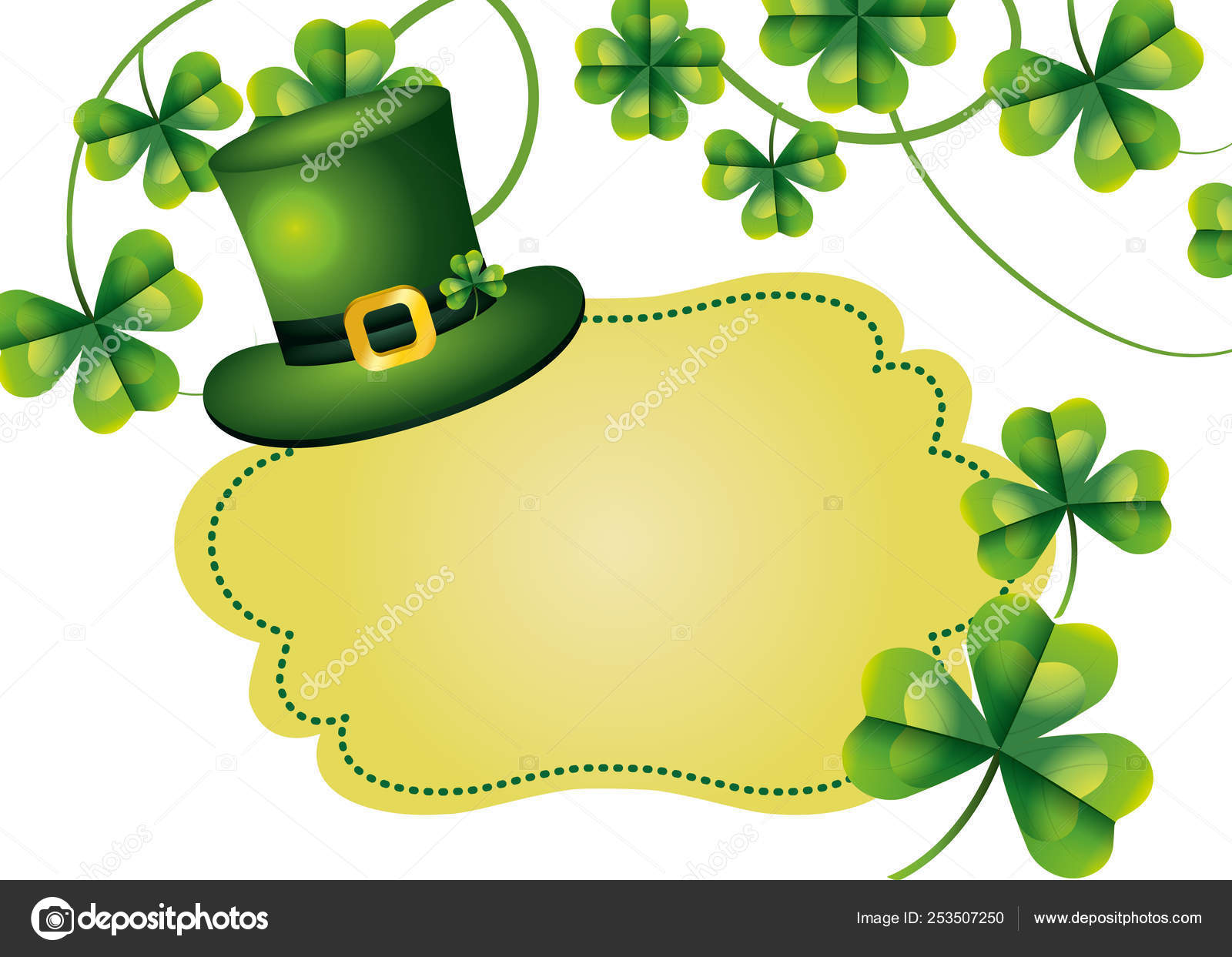 Marco de trébol de sombrero de duende Vector de stock #253507250 de ...