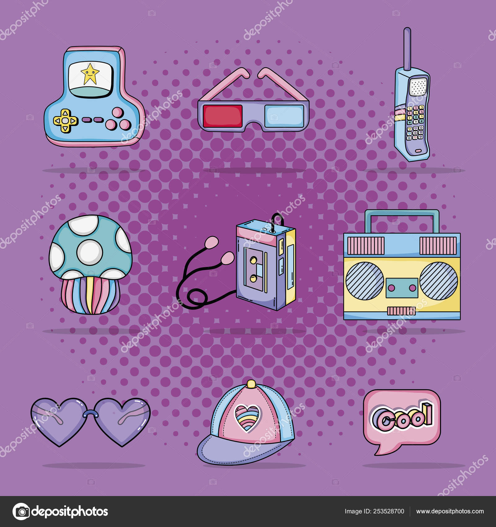 Set of pop art cartoons Stock Vector by ©stockgiu 253528700