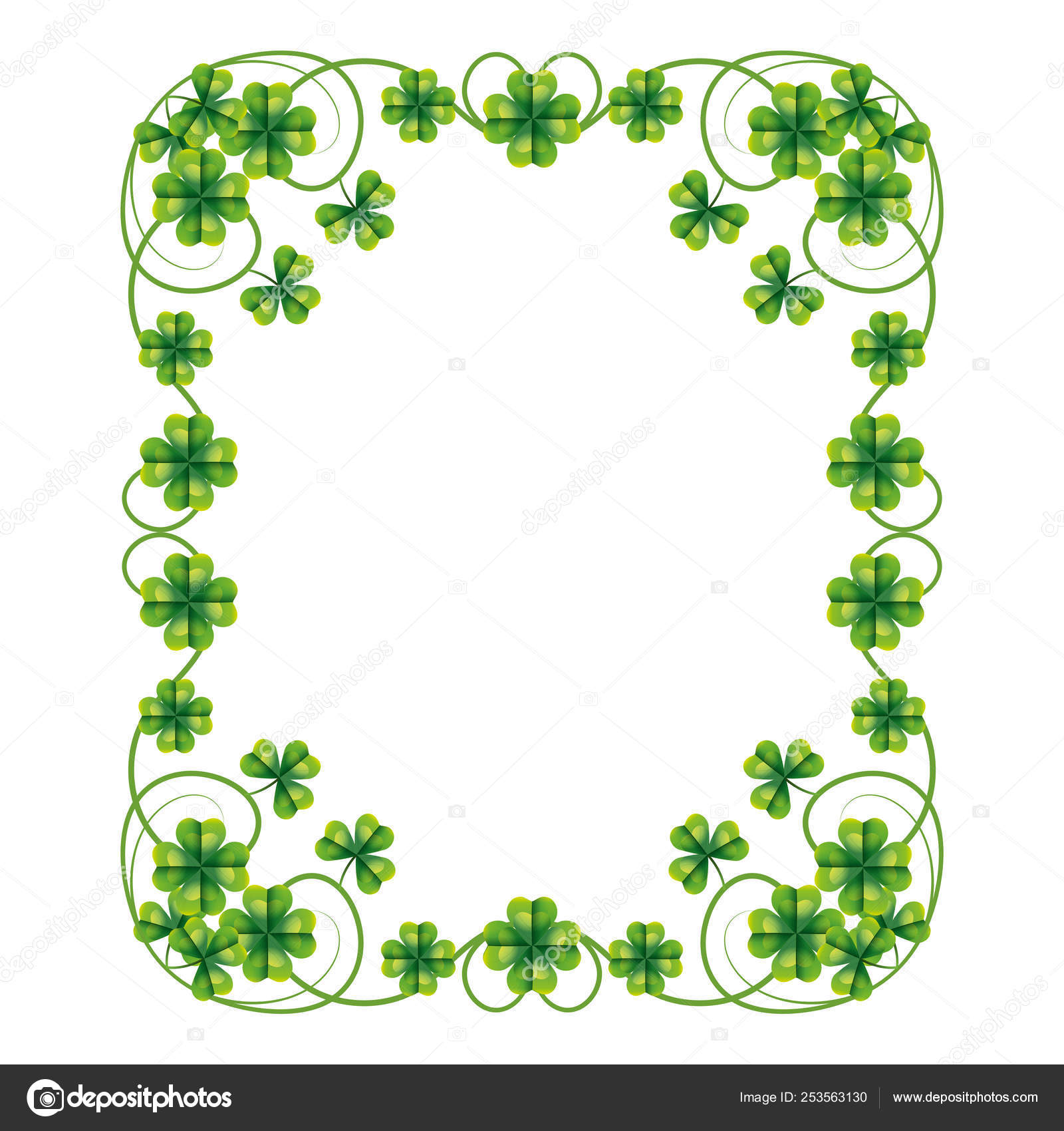 Marco trébol de cuatro hojas Vector de stock por ©stockgiu 253563130