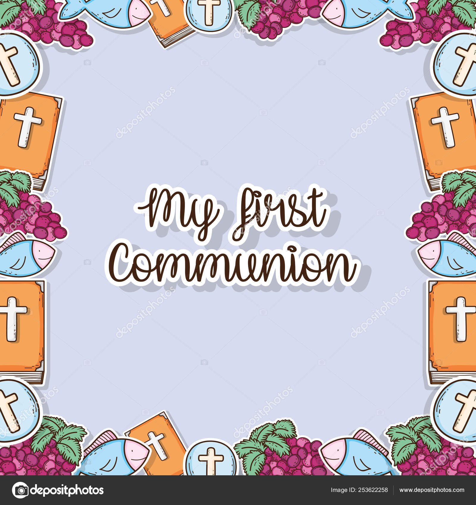 Mi fisrt comunión diseño de fondo tradicional Vector de stock ...