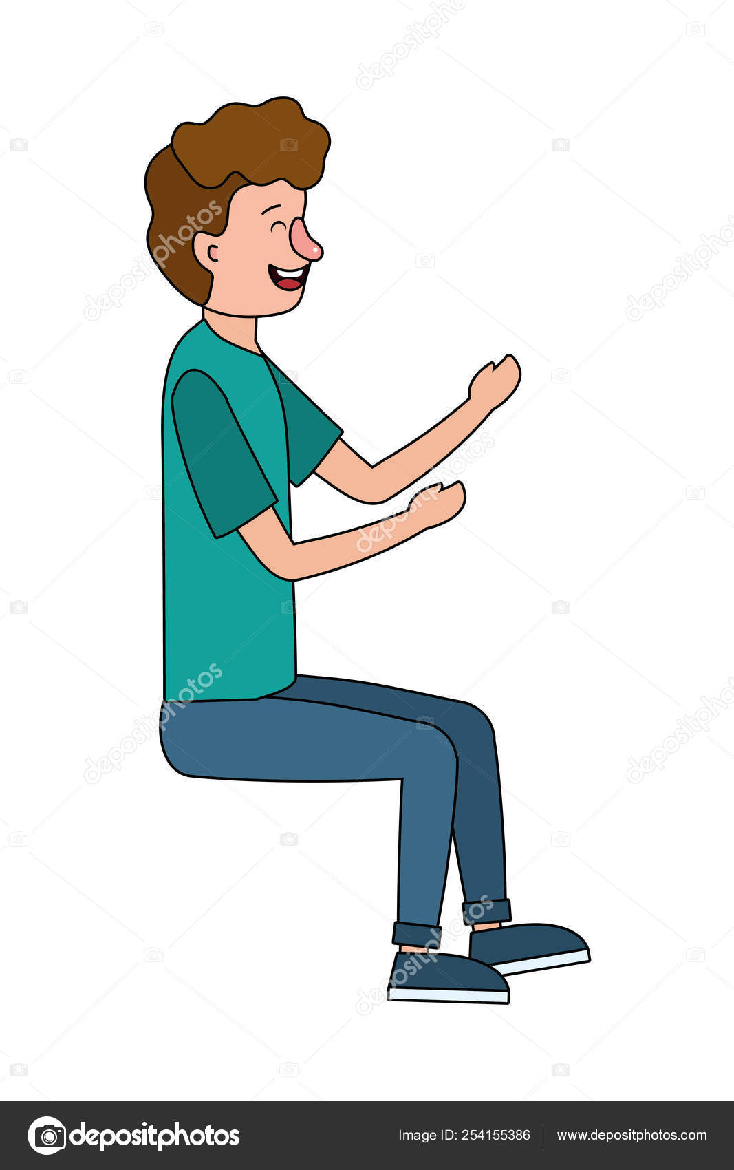 Hombre guapo de dibujos animados Vector de stock por ©stockgiu 254155386