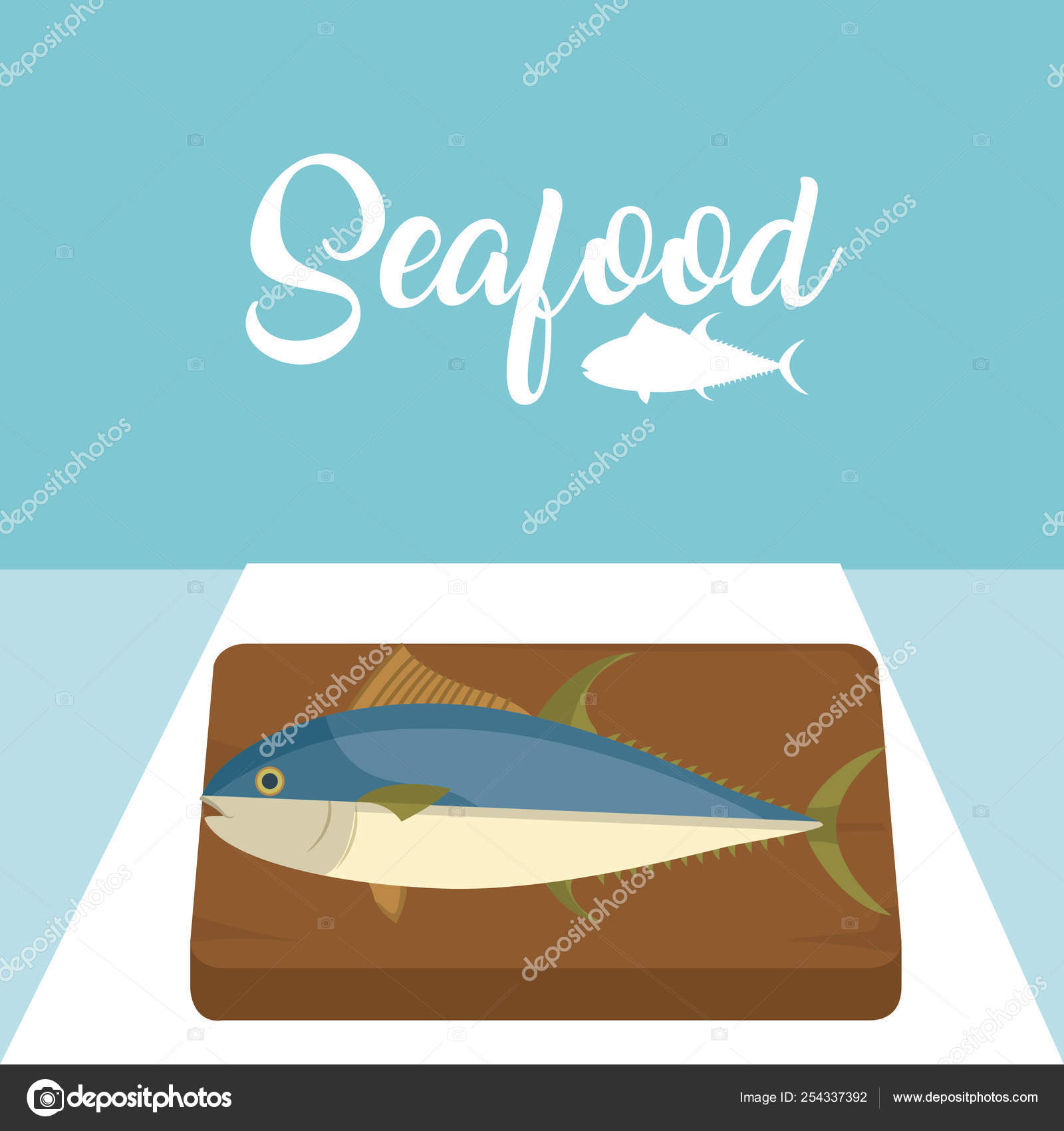 Fish delicious seafood Stock Vector by ©stockgiu 254337392