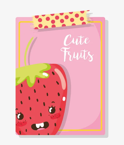 Cue Fruits Cards Cartoons Vector Illustration Graphic Design Stock ...