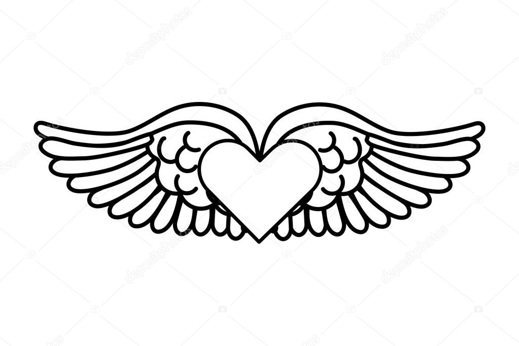 Dibujo De Un Corazon Con Alas Corazón Con Alas PNG ,dibujos Corazón