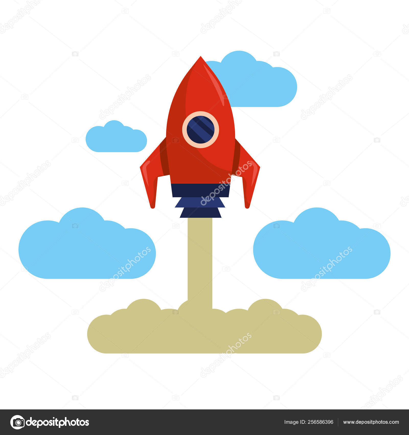 Cohete despegue dibujos animados Vector de stock por ©stockgiu 256586396