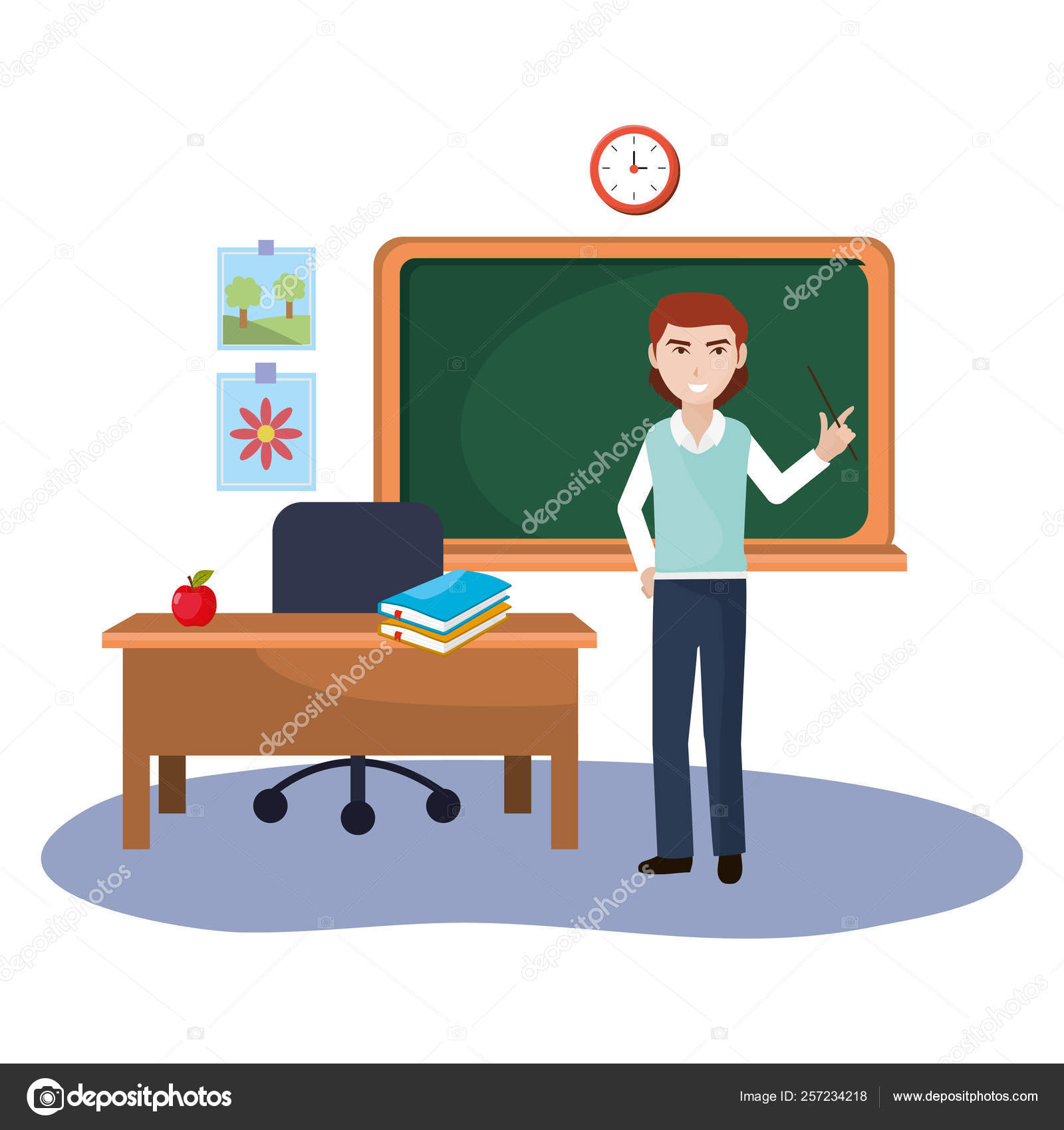 Man Teacher Cartoon