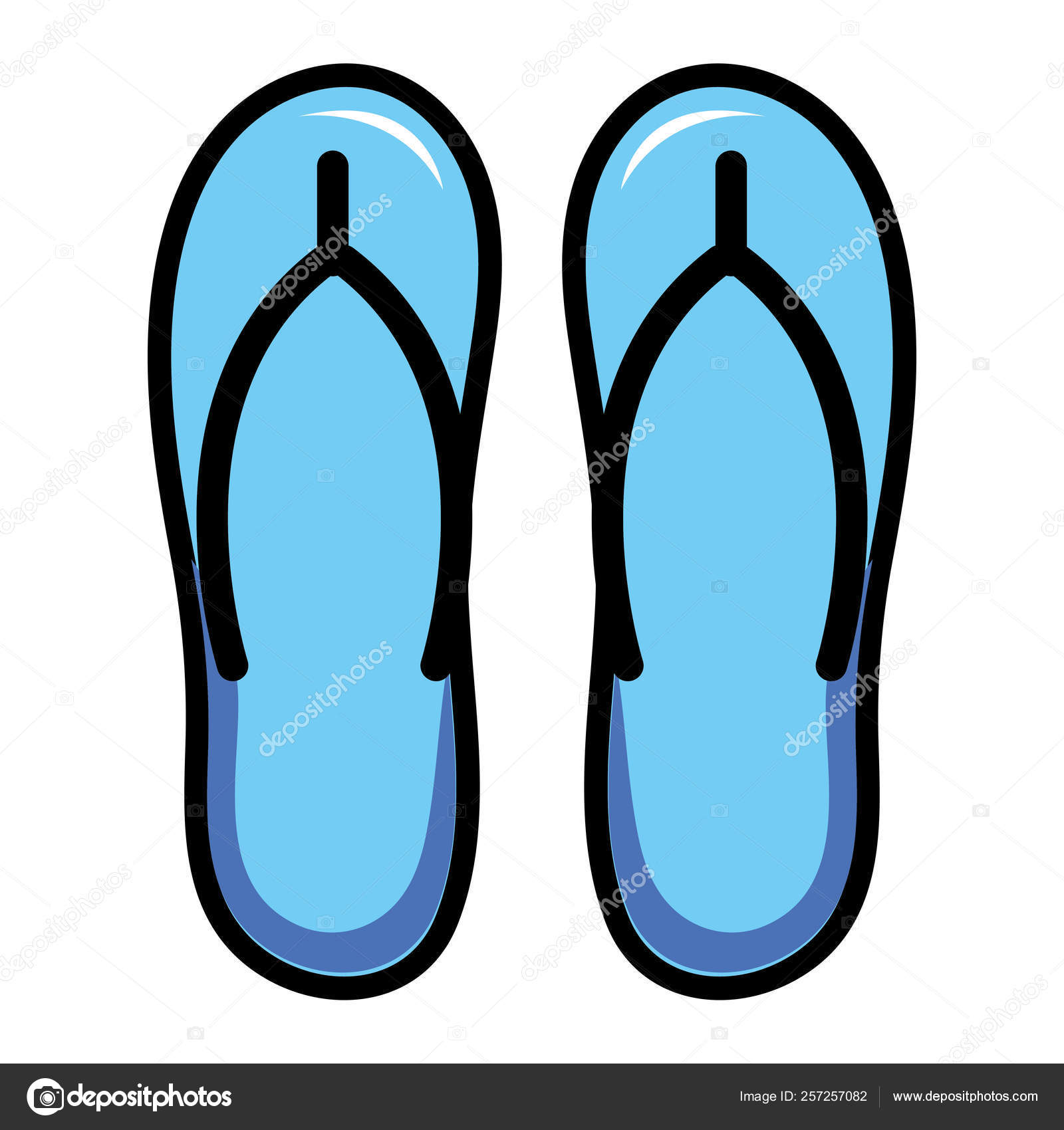 Sandalias chanclas de dibujos animados Vector de stock #257257082 de ...