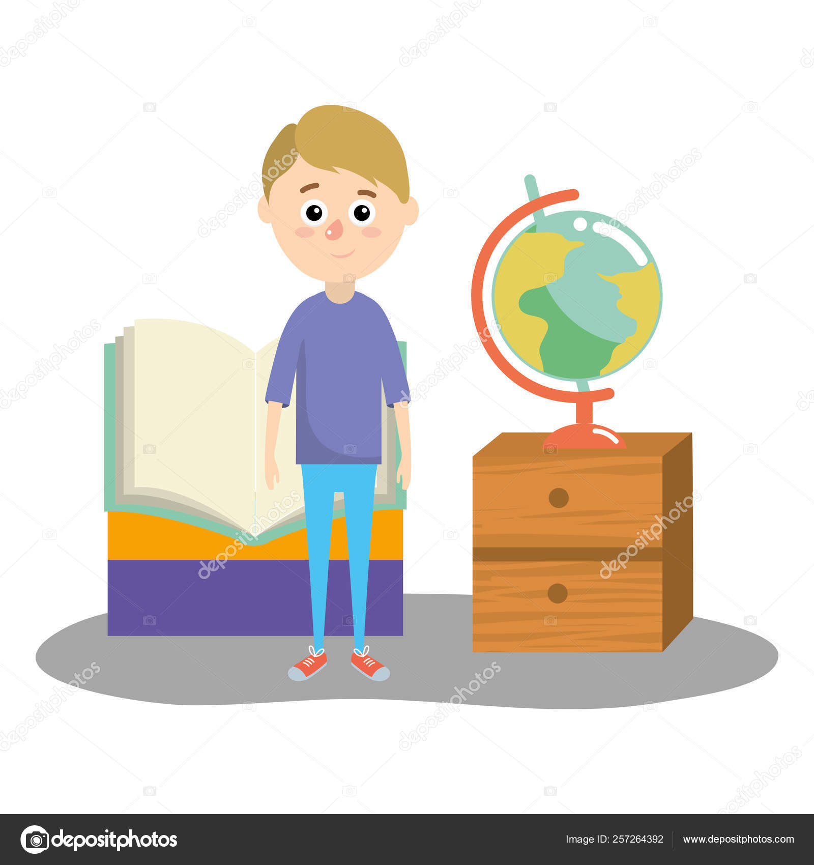 Dibujos animados de la escuela primaria Vector de stock #257264392 de ...