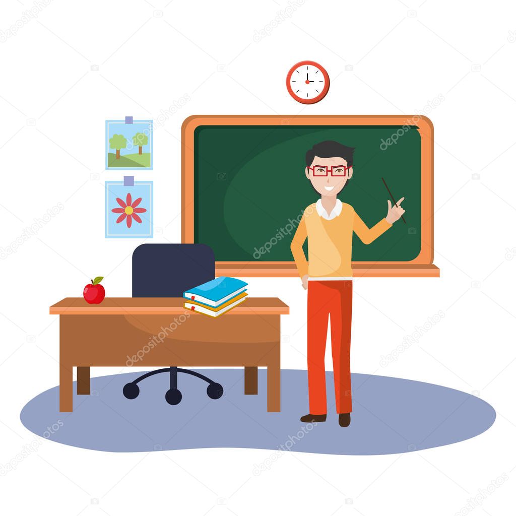 Escuela hombre profesor dibujos animados Vector de stock por ©stockgiu ...