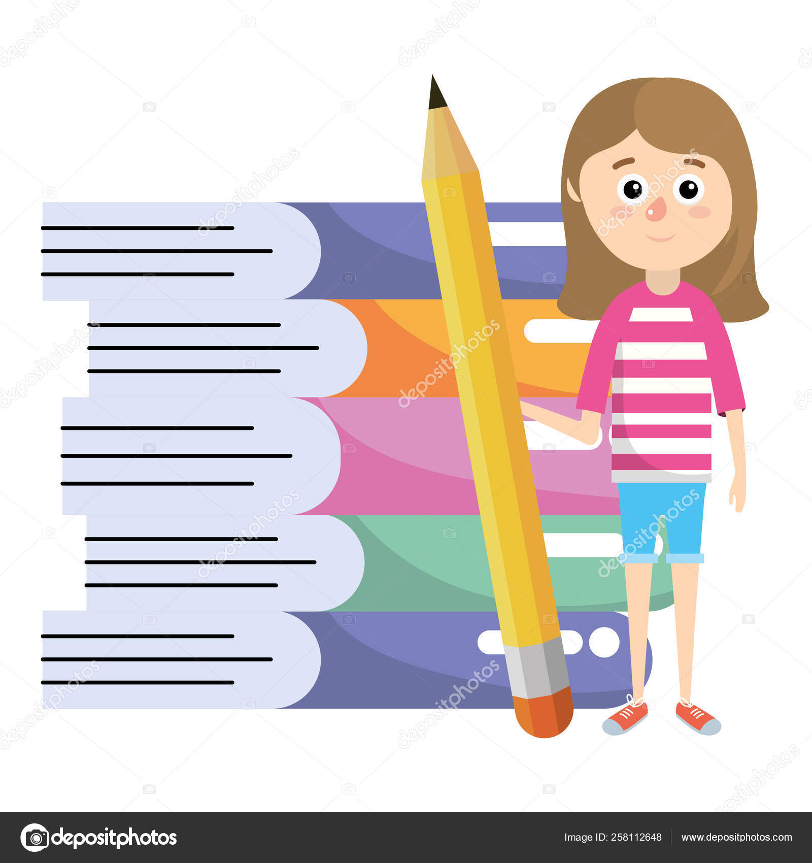 Dibujos animados de la escuela primaria Vector de stock #258112648 de ...