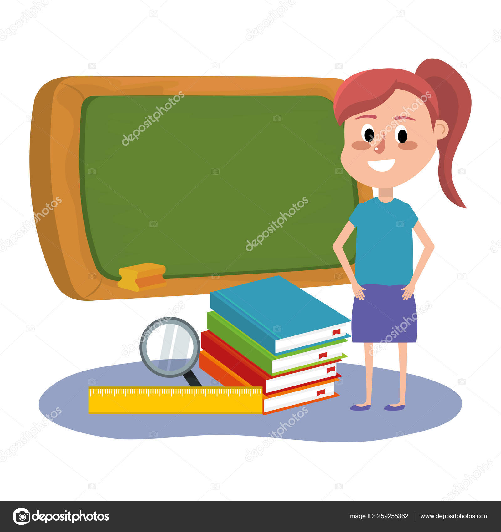 Dibujos animados de la escuela primaria Vector de stock #259255362 de ...